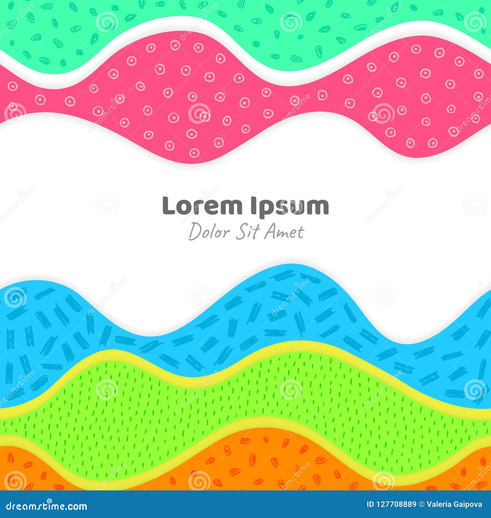 Vector Colorful Background with Abstract Textured Waves. Curve Shapes ...