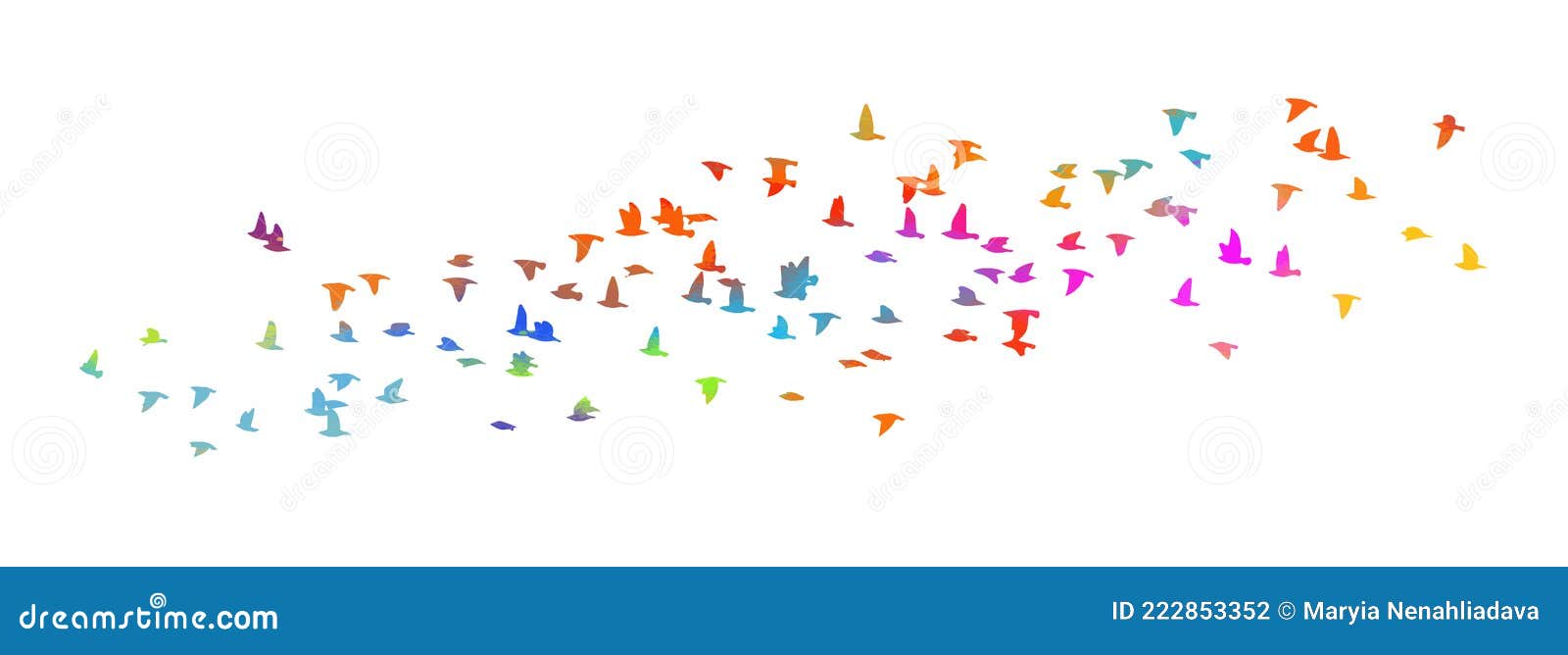 A Flock of Colorful Birds. Vector Illustration Stock Vector ...