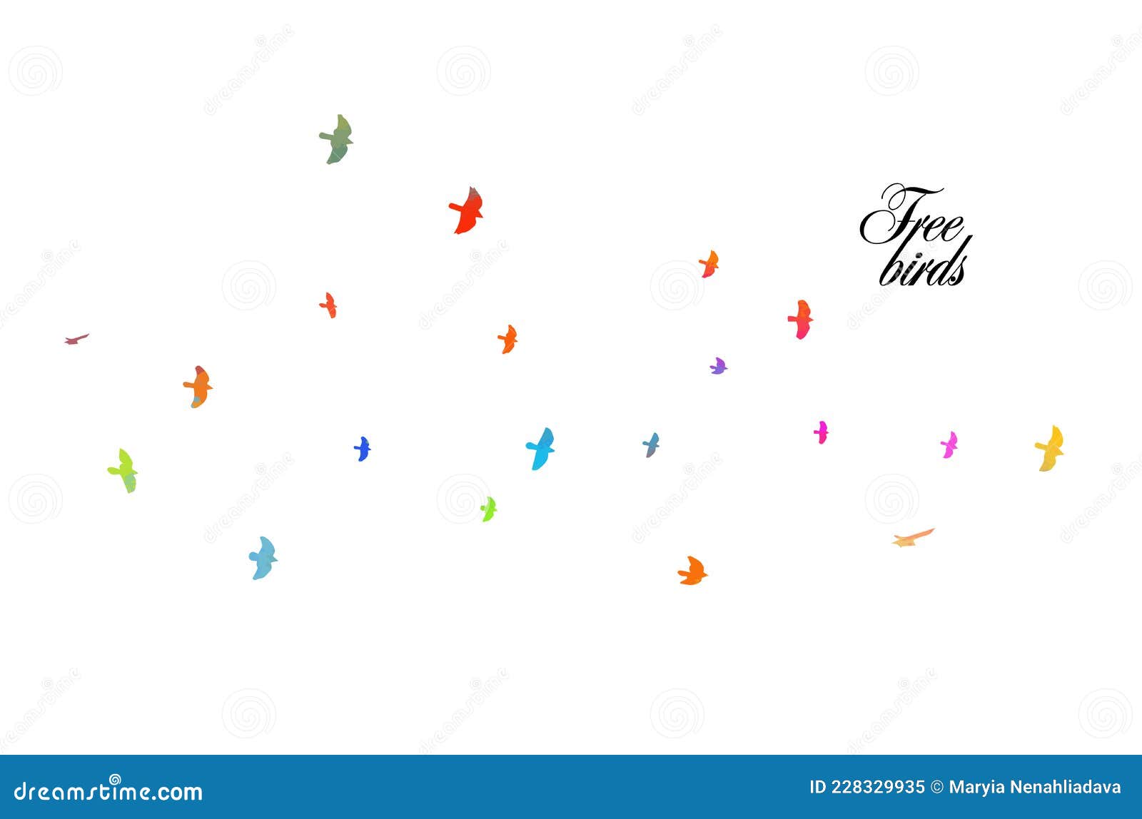 A Flock of Colorful Birds. Vector Illustration Stock Vector ...