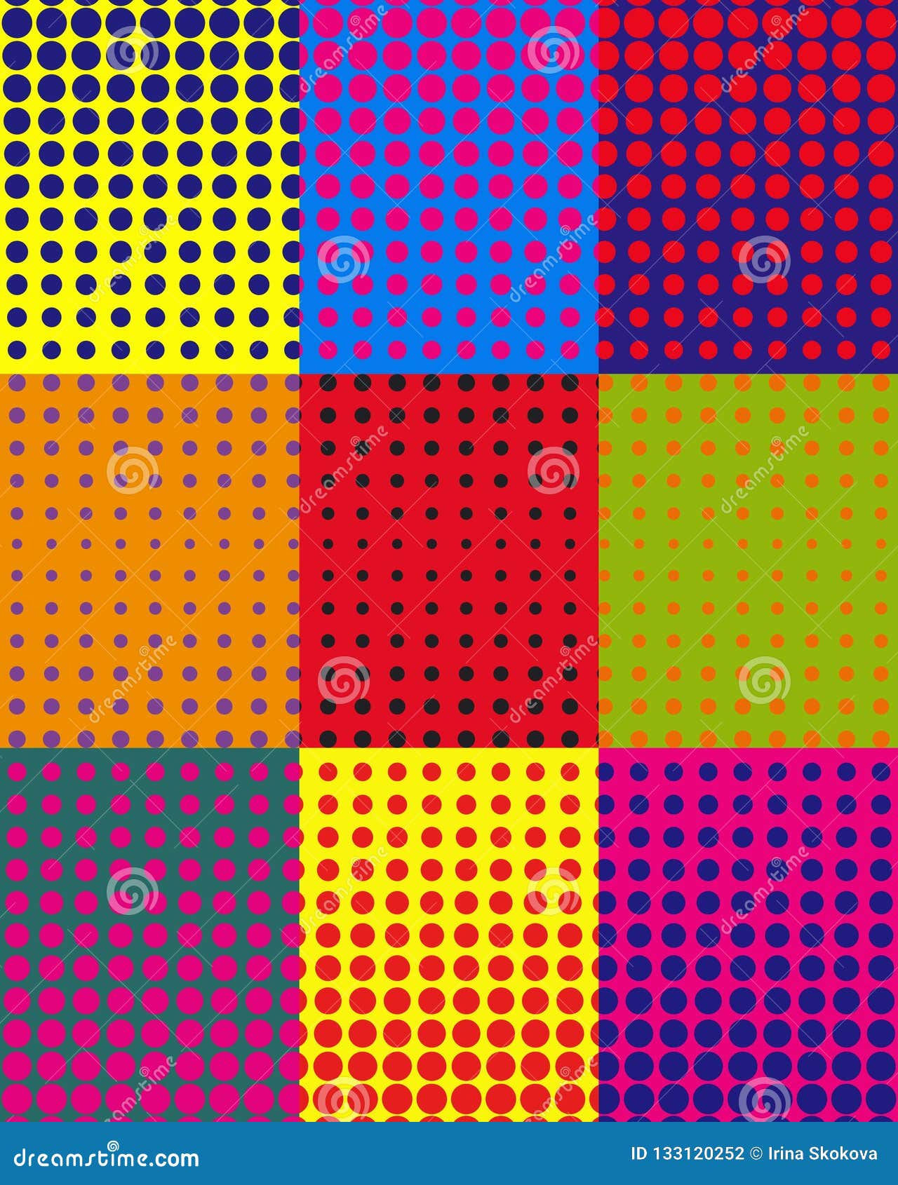 Vector Colorful Background with Dots in Pop Art Style Stock Vector ...