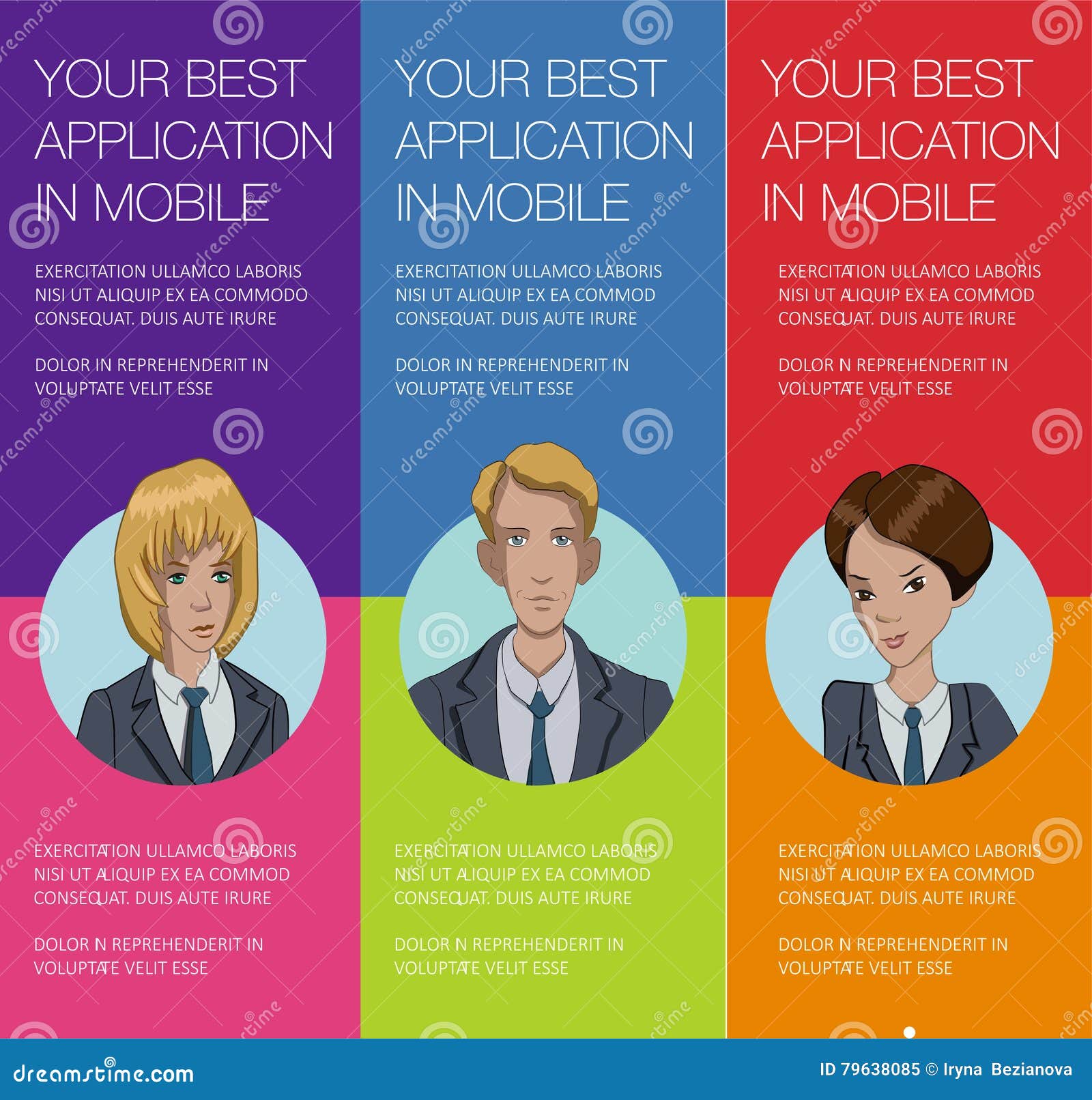 Vector Colorful Banner with Business People Stock Vector - Illustration ...