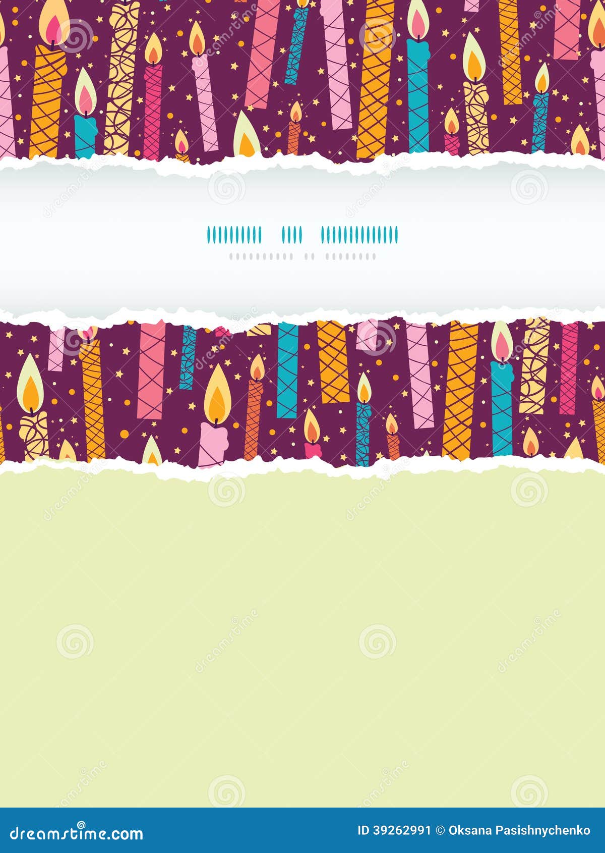 Birthday Torn Paper Retro Background With Gift Box Cartoon Vector ...