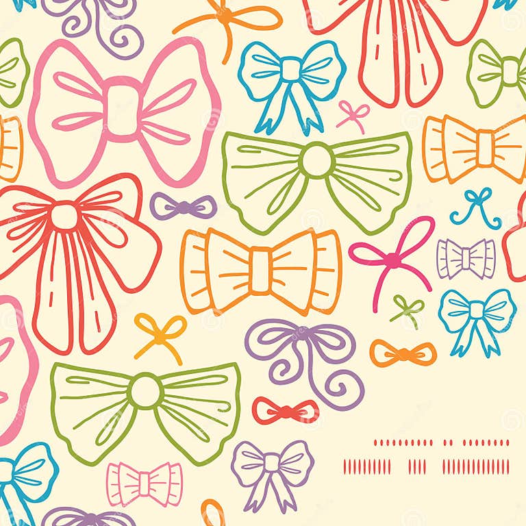 Vector Colorful Bows Frame Corner Pattern Stock Vector - Illustration ...