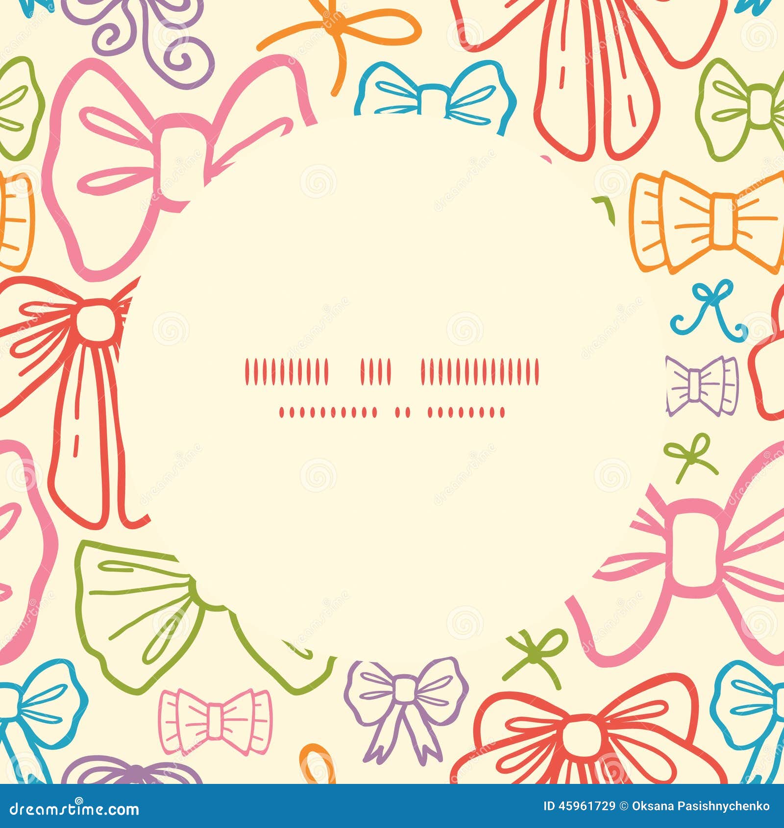 Vector Colorful Bows Frame Seamless Pattern Stock Vector - Illustration ...