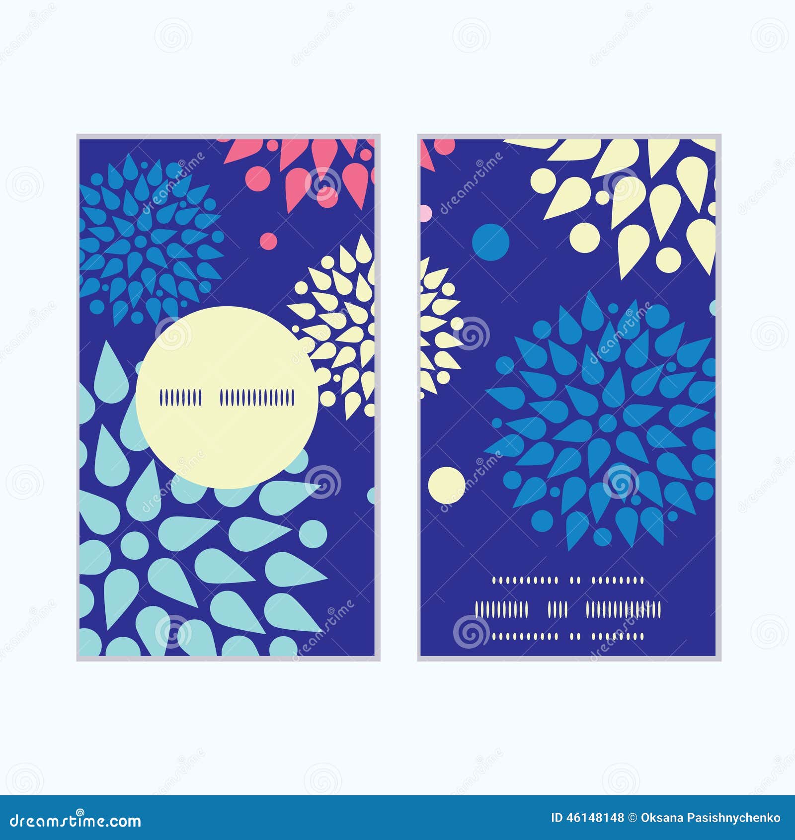 Vector Colorful Bursts Vertical Round Frame Stock Illustration ...