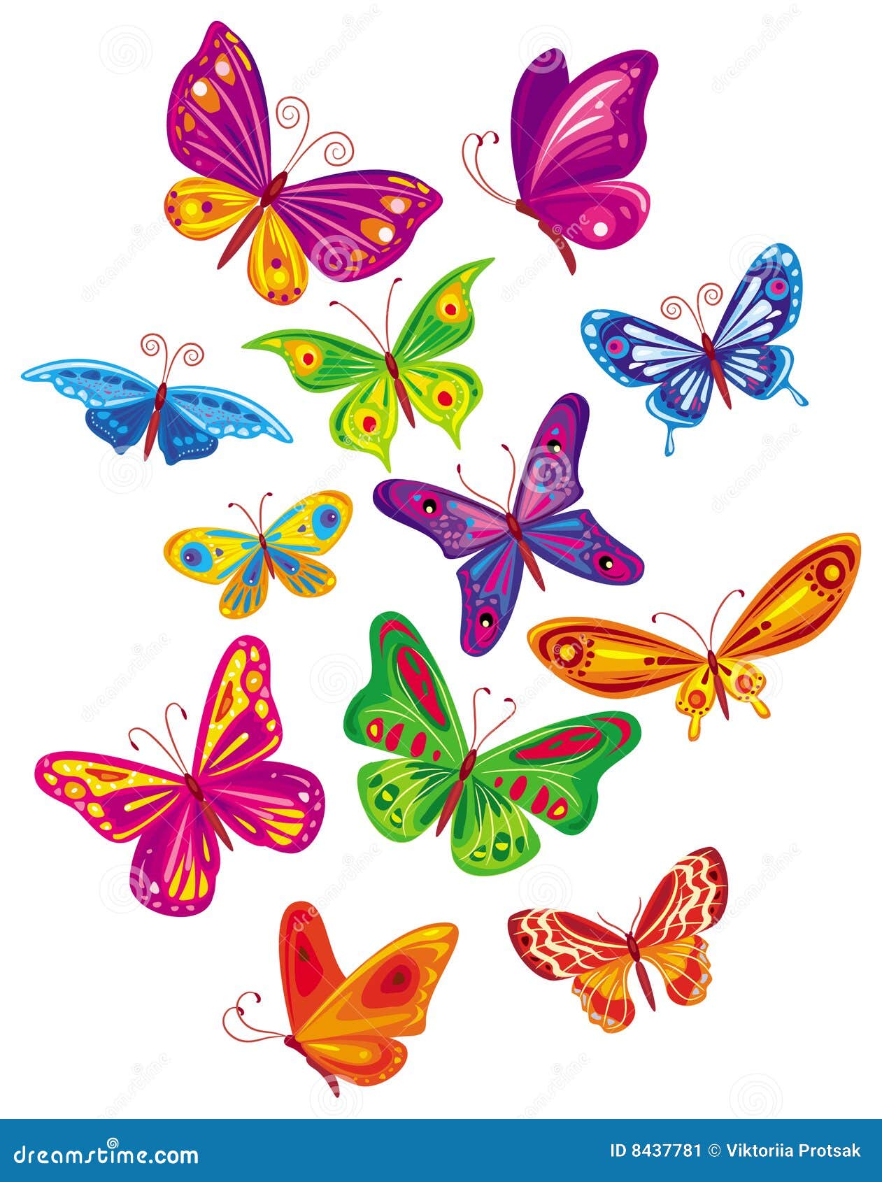 Vector Colorful Butterfly S Set Stock Vector - Illustration of element ...