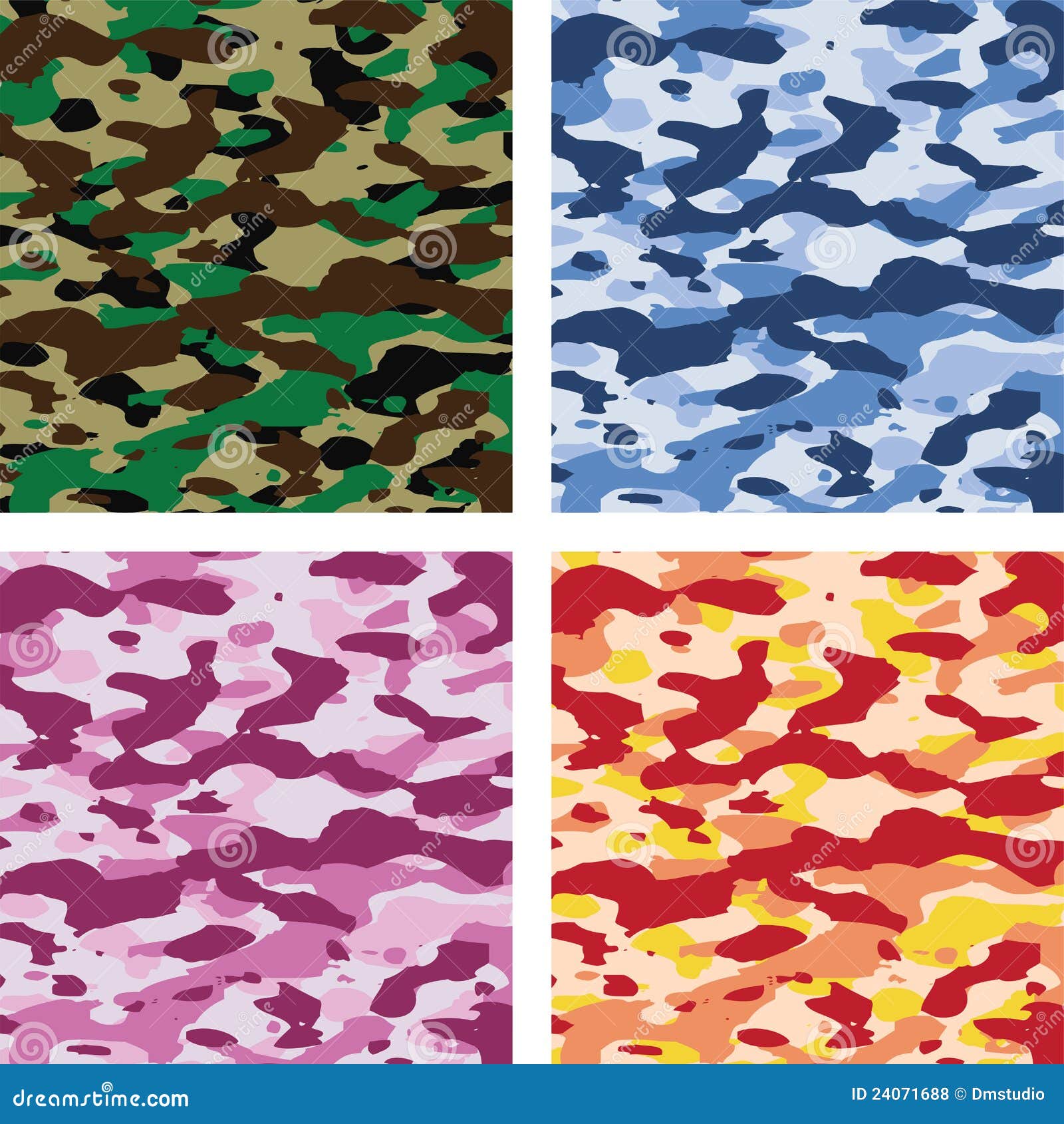 Vector Colorful Camouflage Patterns Stock Vector - Illustration of ...