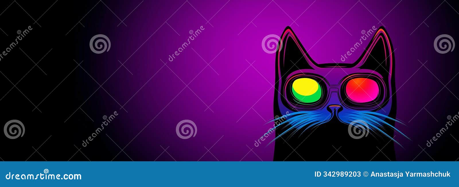 Vector Colorful Cats Horizontal Seamless Pattern Background Border ...