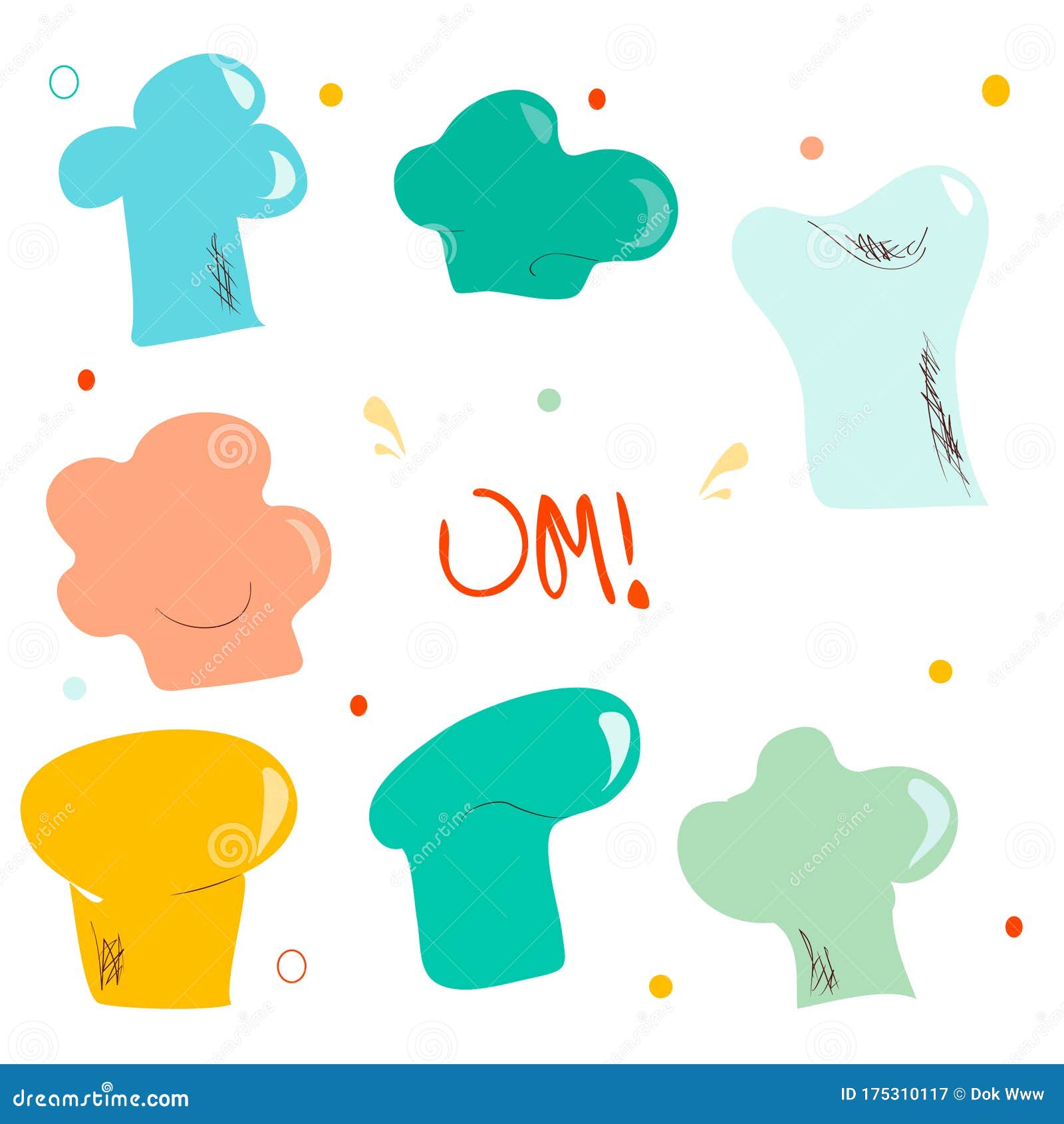 Vector Colorful Chef Cook Hats on a White Background. Vector Stock ...