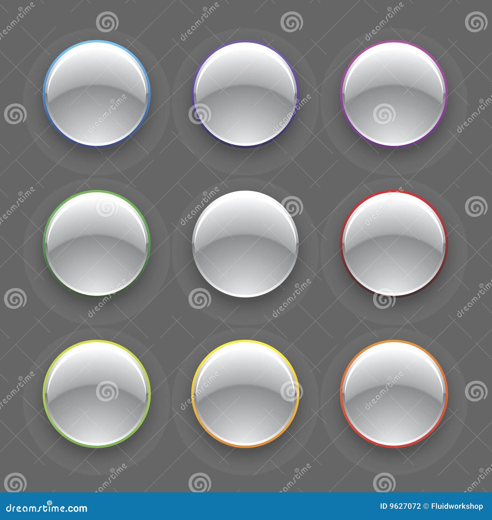 Vector Colorful Chrome Button Set Stock Vector - Illustration of ...