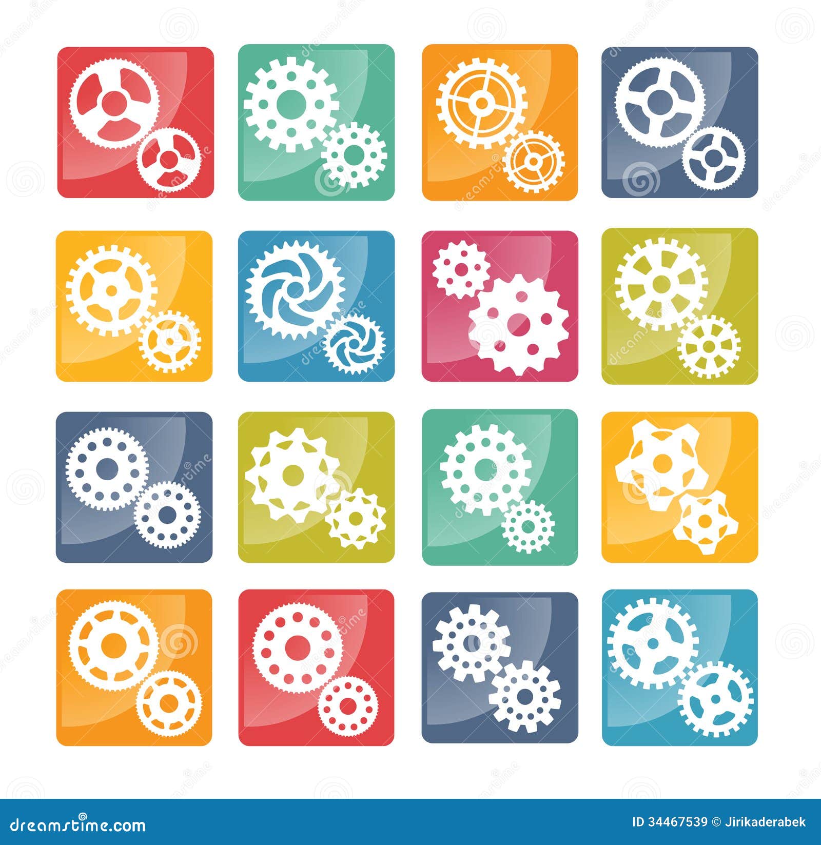Vector colorful cog icons stock vector. Illustration of decoration ... Vector colorful cog icons stock vector. Illustration of decoration ...