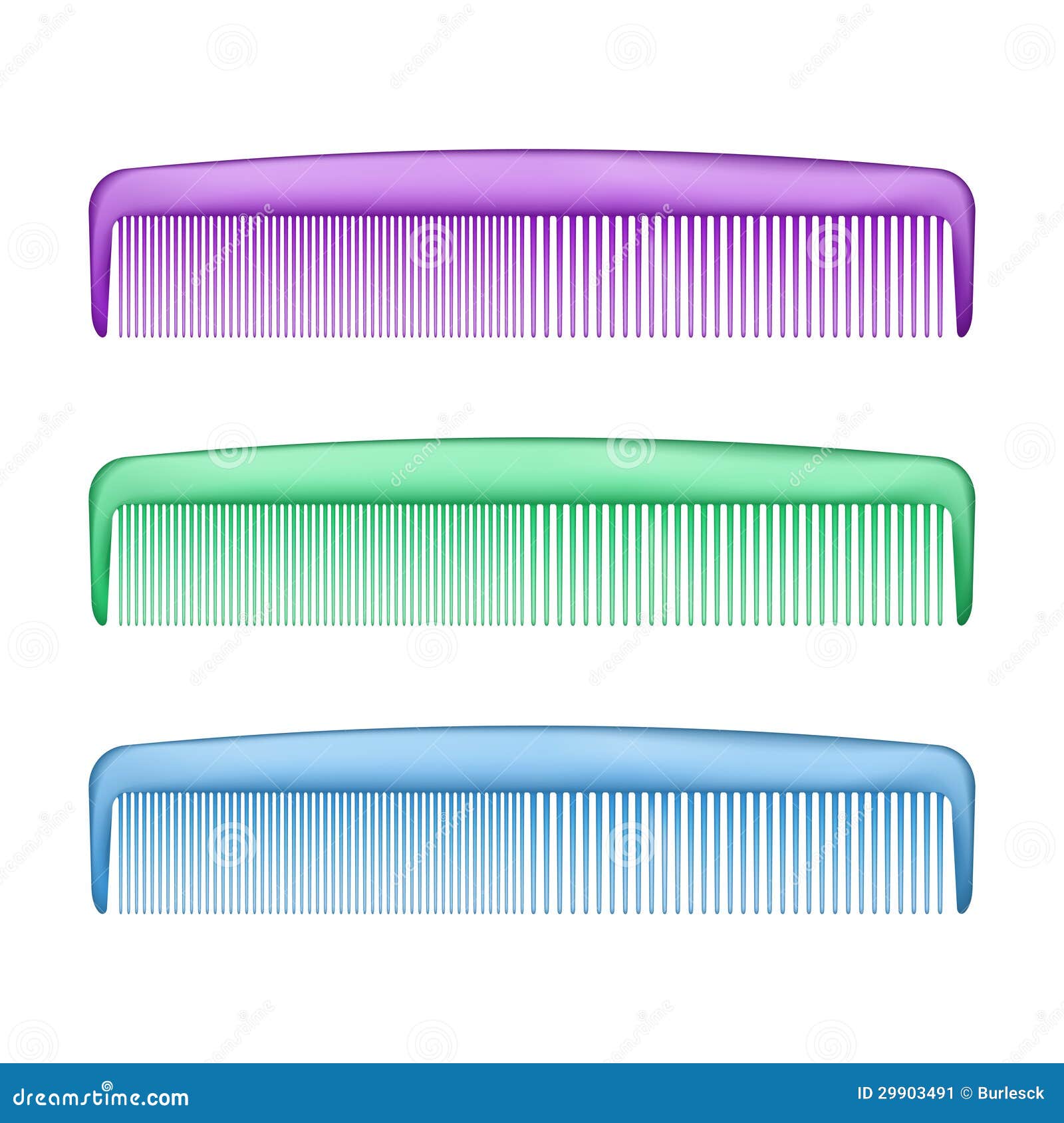 Colorful Combs on white stock vector. Illustration of cleanliness ...