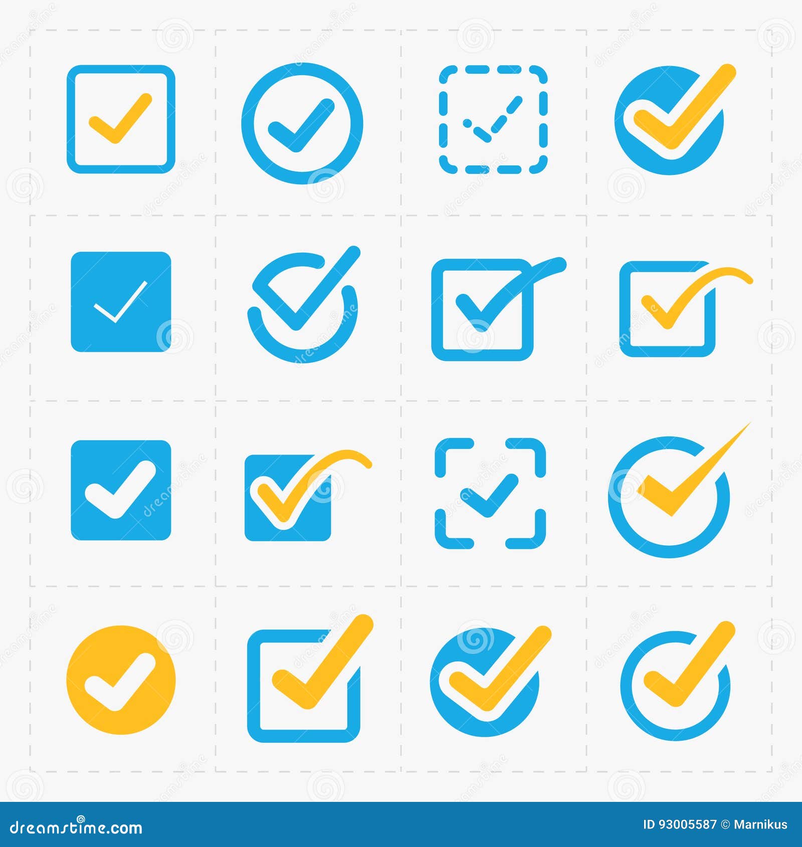 Vector Colorful Confirm Icons Set Stock Vector - Illustration of ...