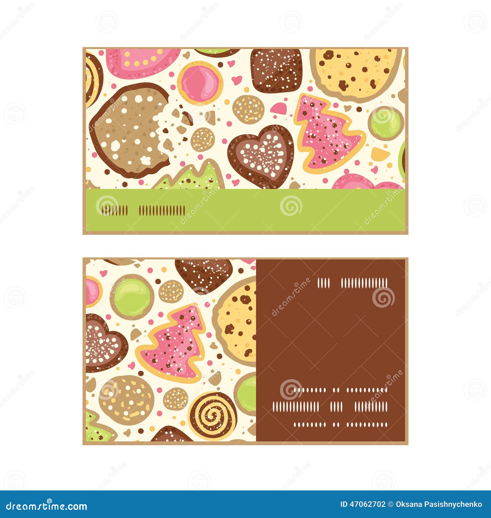Vector Colorful Cookies Horizontal Stripe Frame Stock Vector ...
