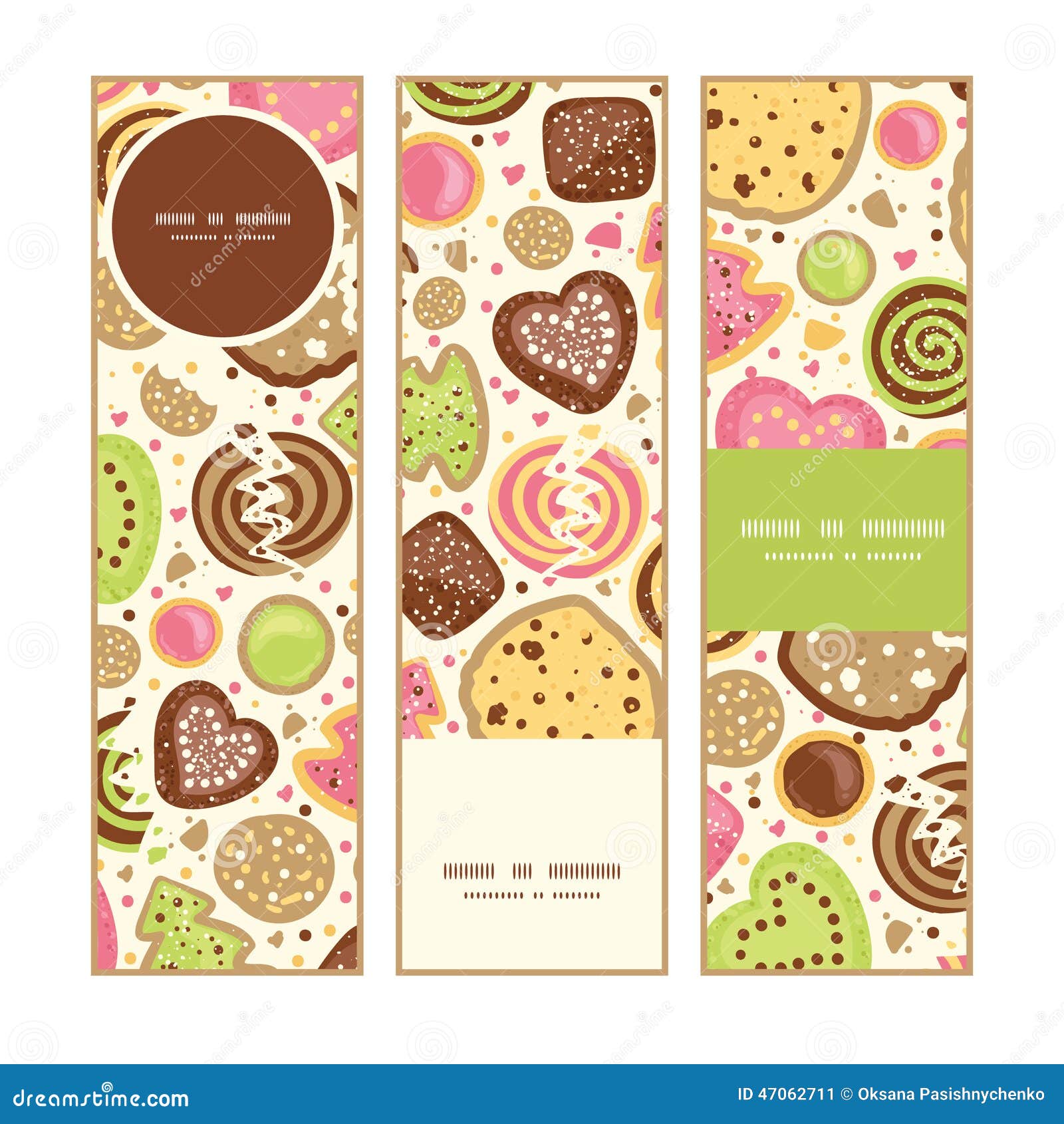 Vector Colorful Cookies Vertical Banners Set Stock Vector ...