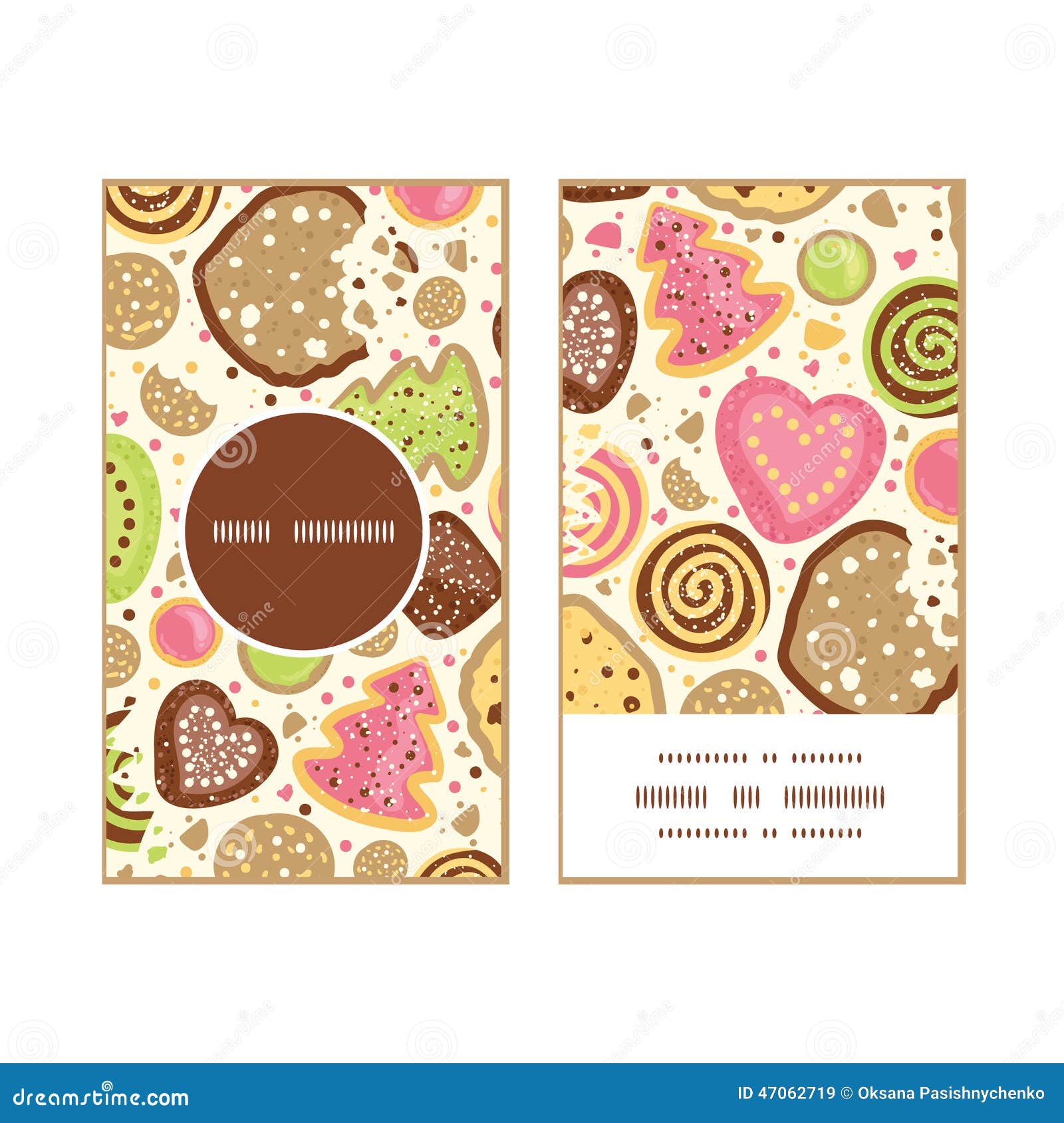 Vector Colorful Cookies Vertical Round Frame Stock Vector ...