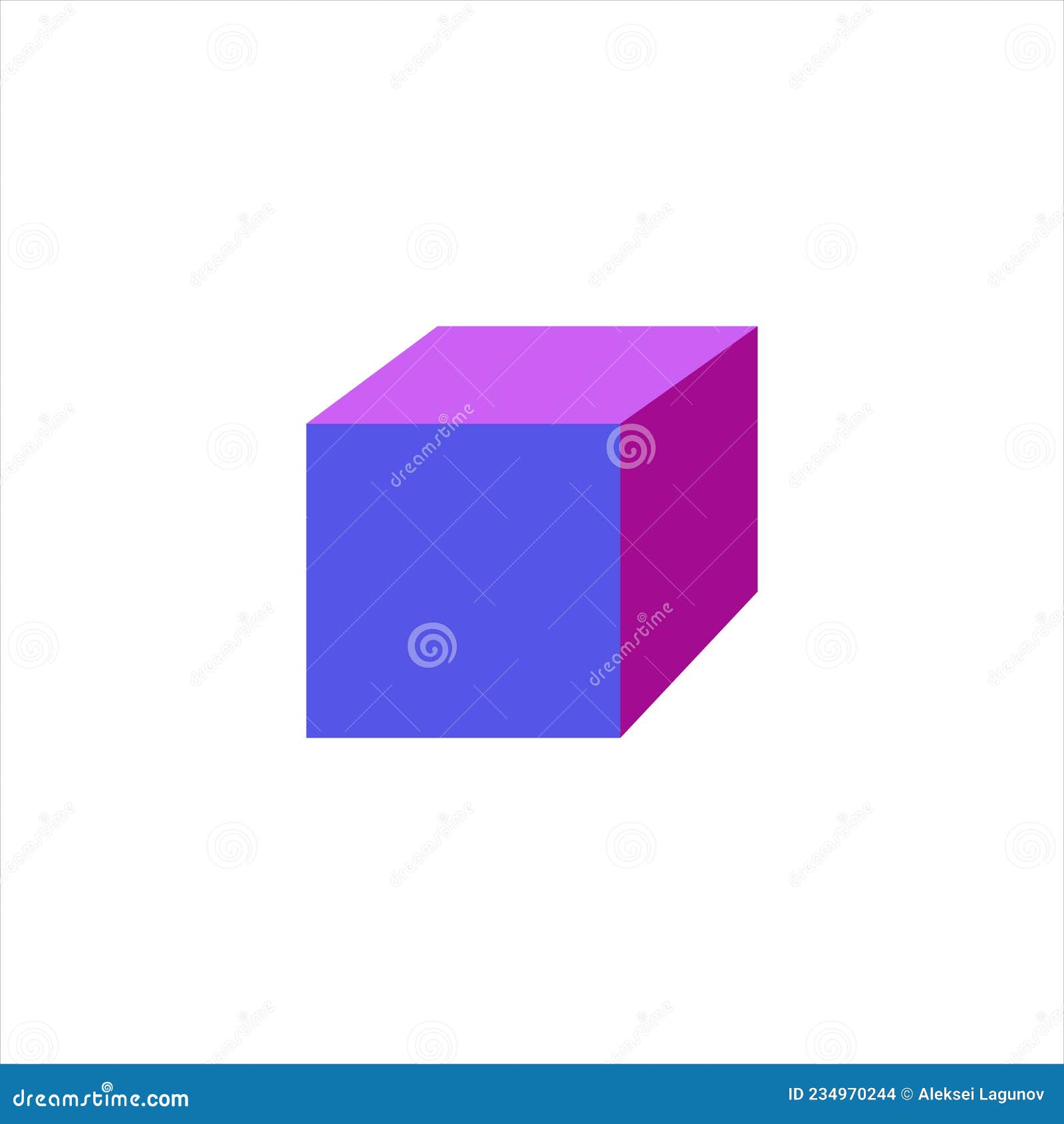 Vector Colorful Cube, Simple Square 3D Shape Isolated on White ...