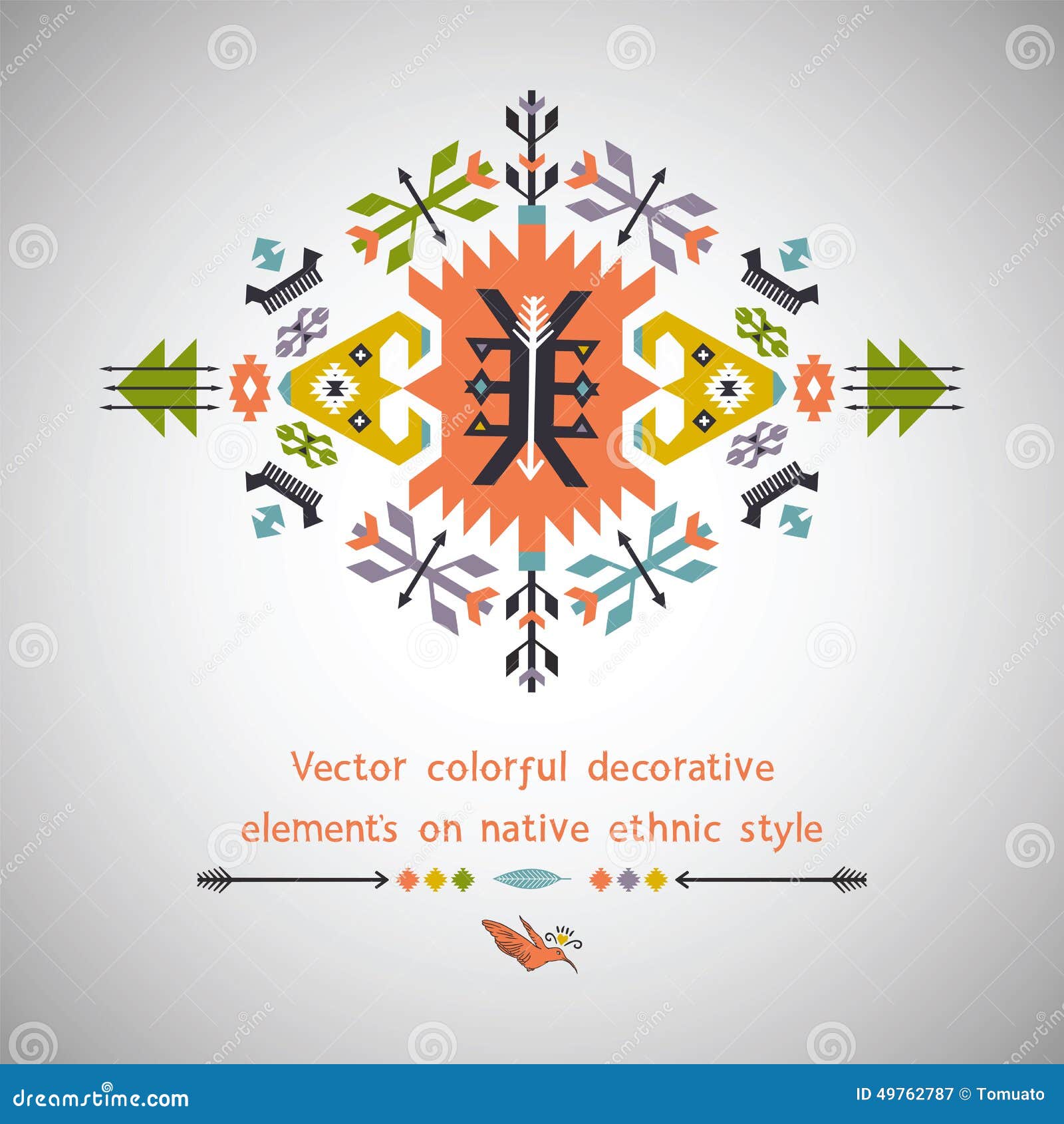 Vector Colorful Decorative Element on Native Stock Vector ...