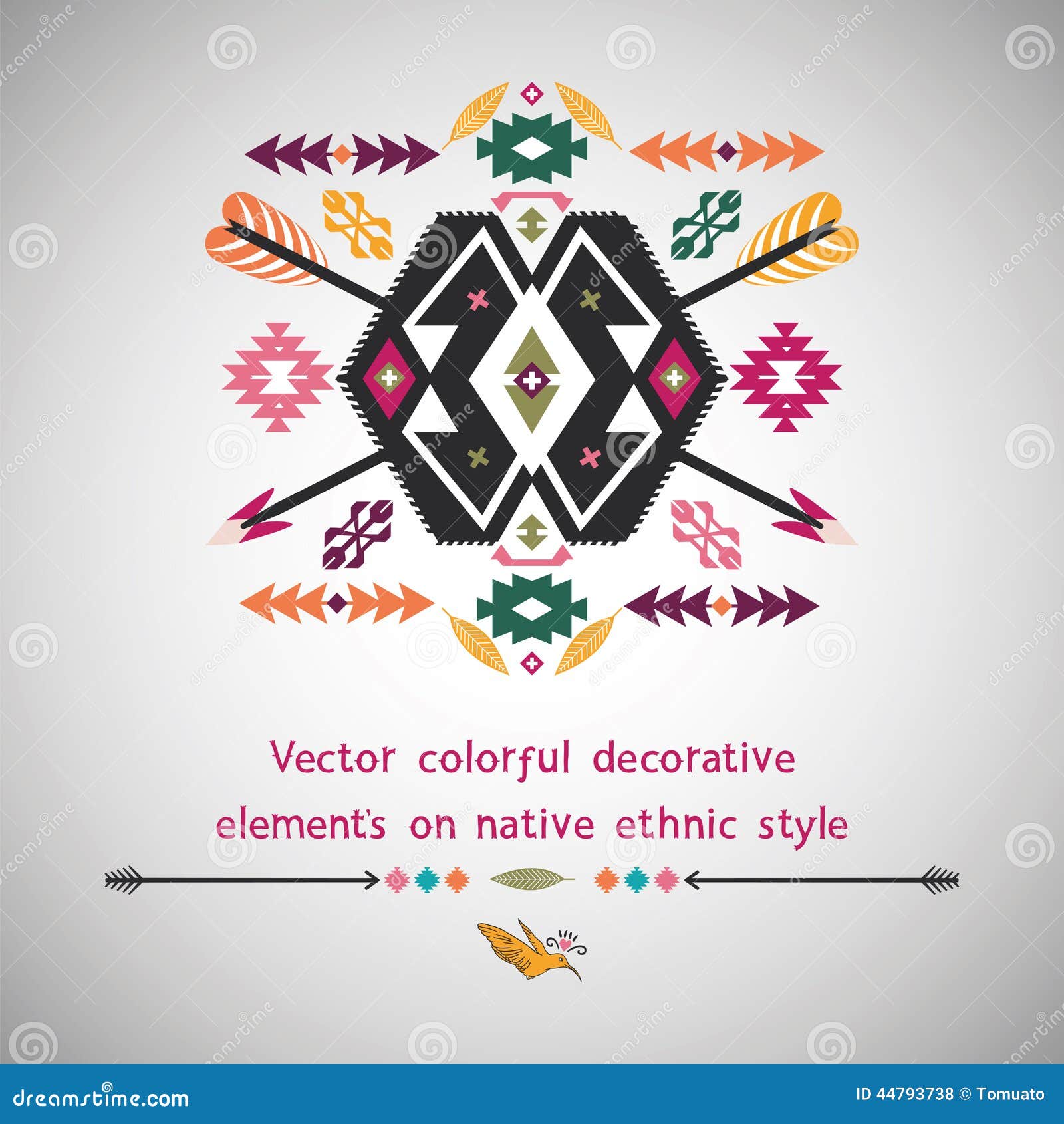 Vector Colorful Decorative Element on Native Stock Vector ...