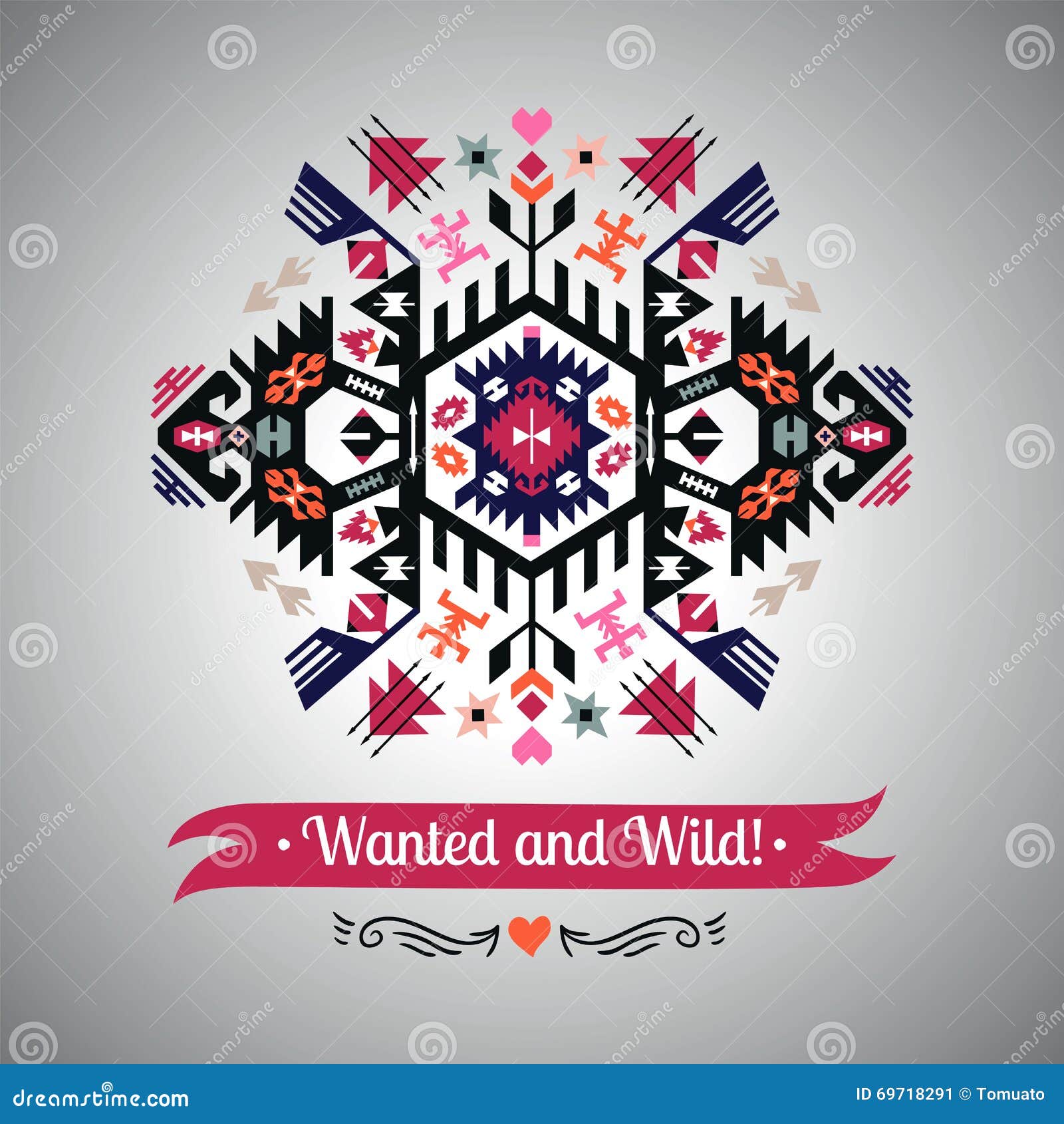 Vector Colorful Decorative Element on Native Ethnic Style Stock Vector ...
