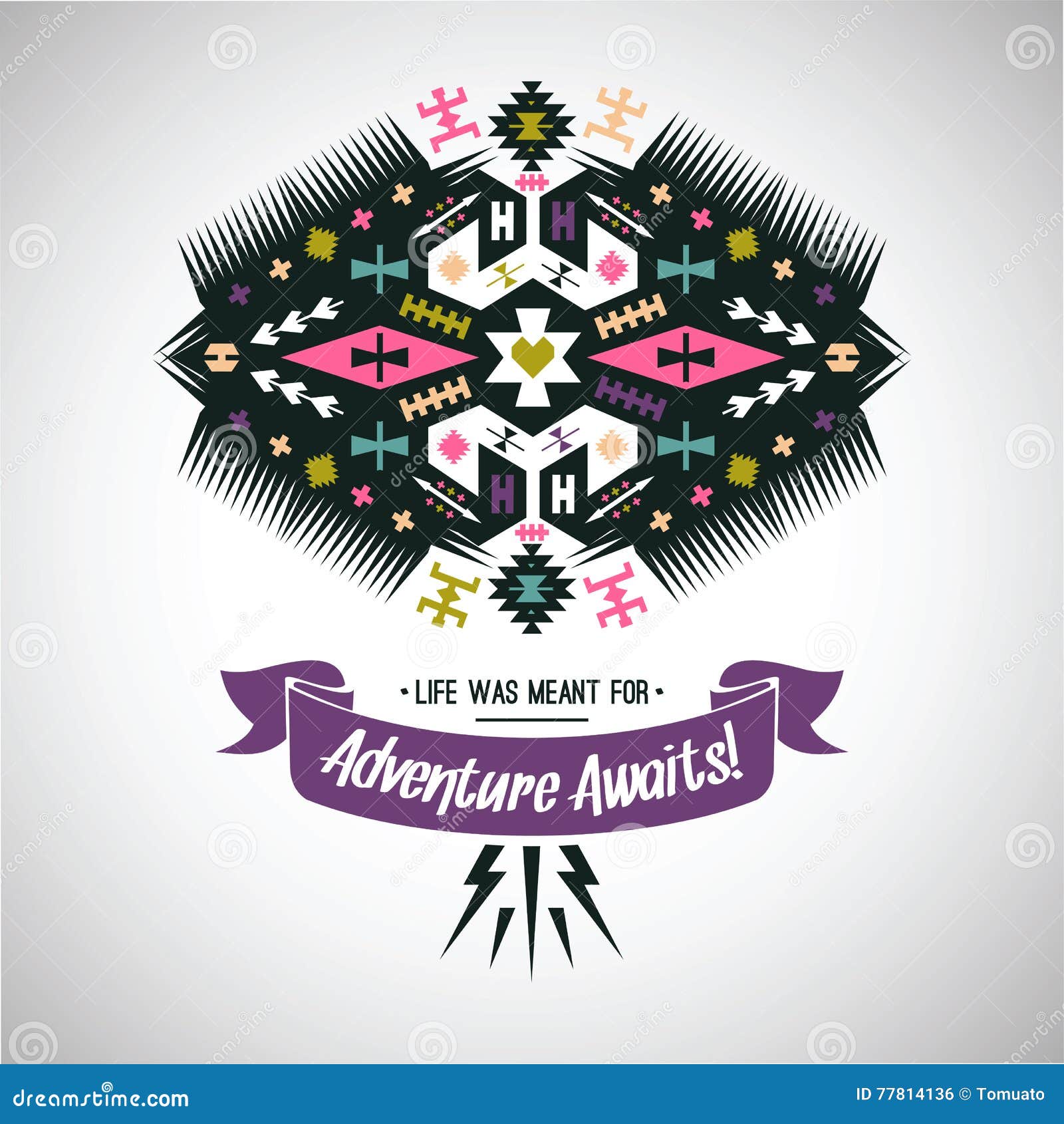 Vector Colorful Decorative Element on Native Ethnic Style Stock Vector ...