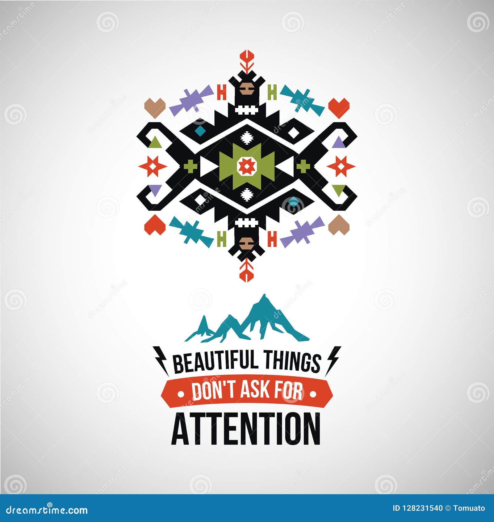 Vector Colorful Decorative Element on Native Ethnic Style Stock Vector ...