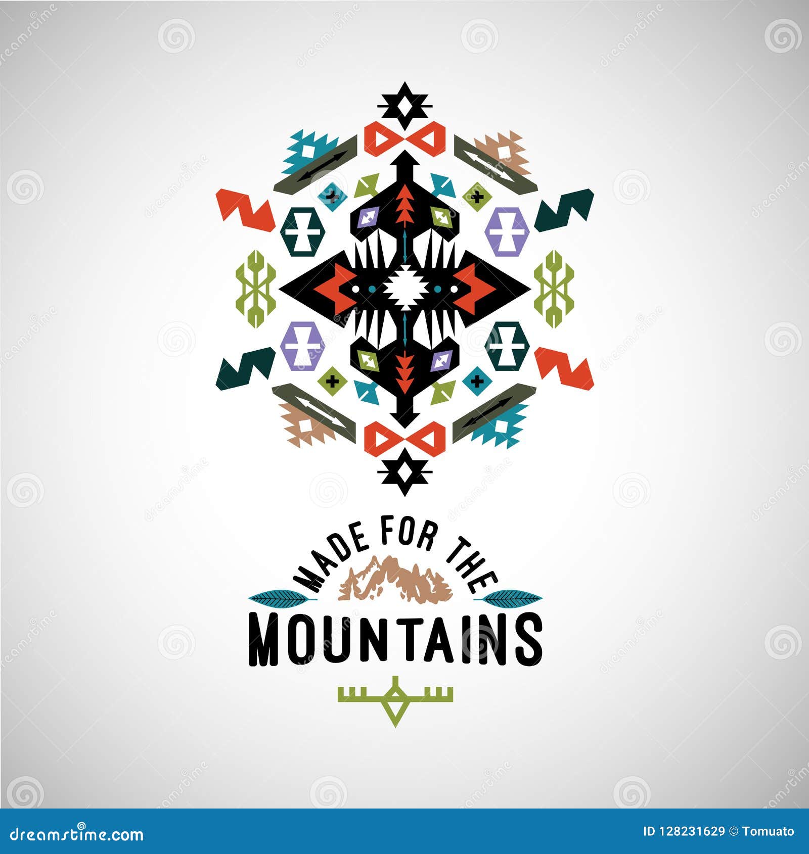 Vector Colorful Decorative Element on Native Ethnic Style Stock Vector ...