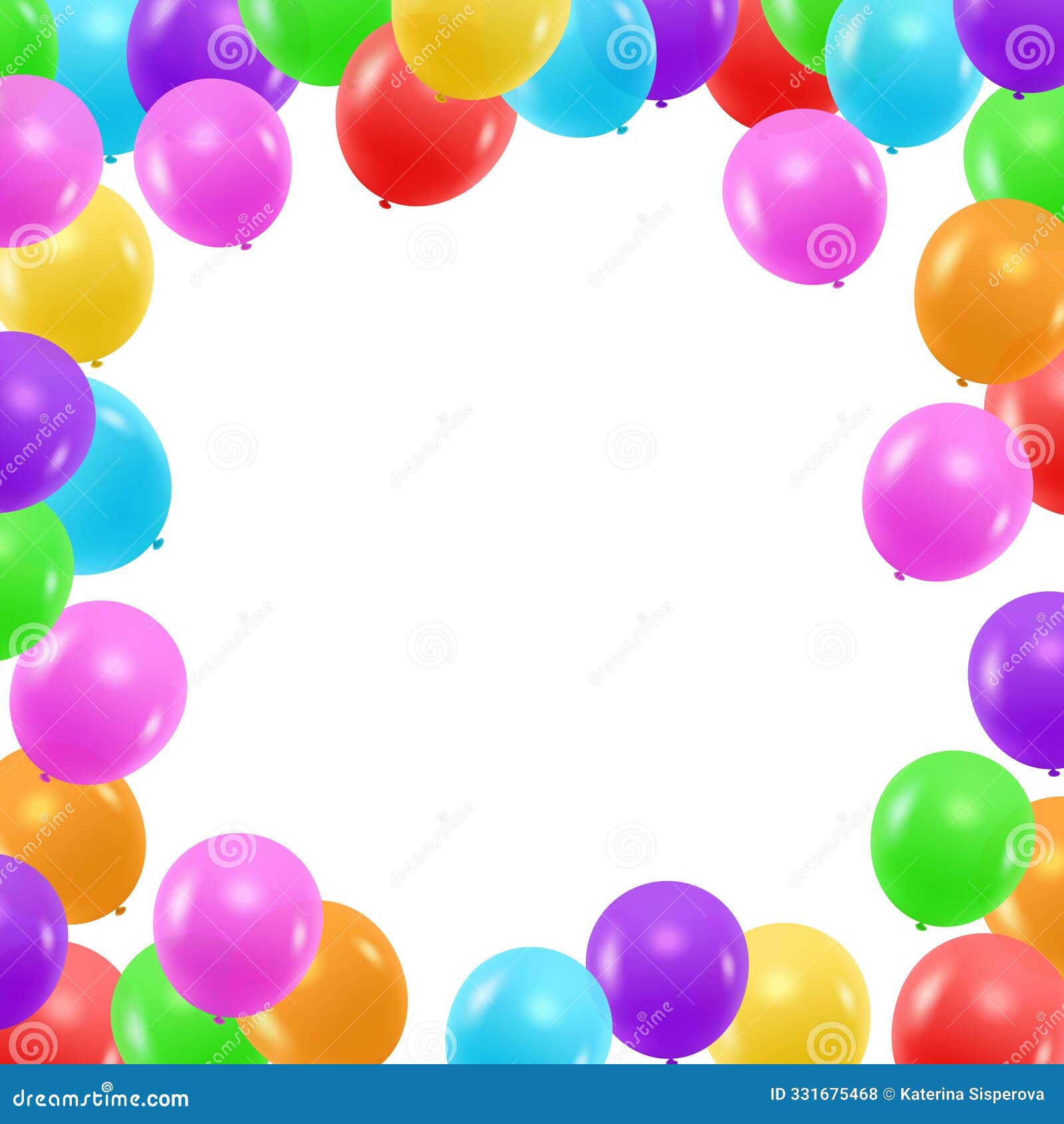 Vector Colorful Decorative Square Frame or Border with Flying Party ...