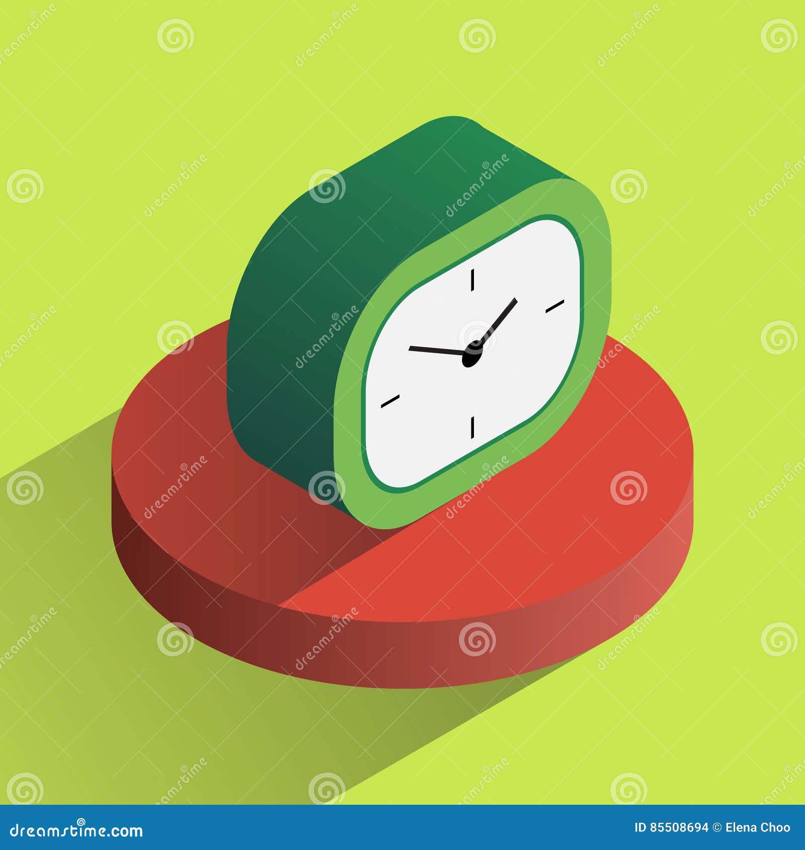 Vector Colorful Desk Clock Isometric Stock Vector - Illustration of ...