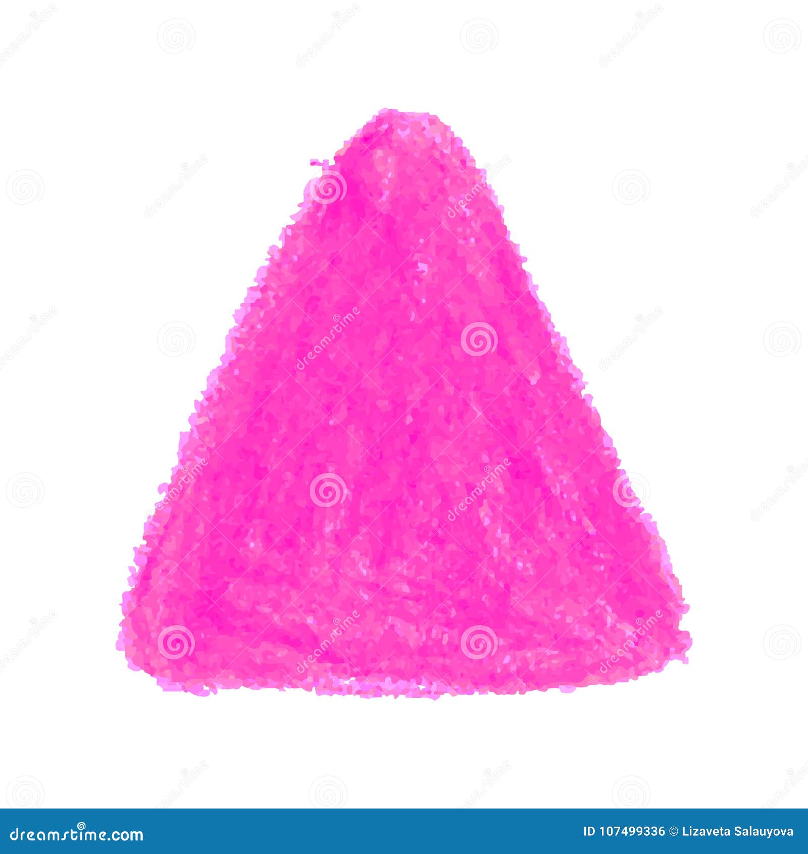 Pink Crayon Scribble Texture Stain Triangle Shape Isolated on White ...