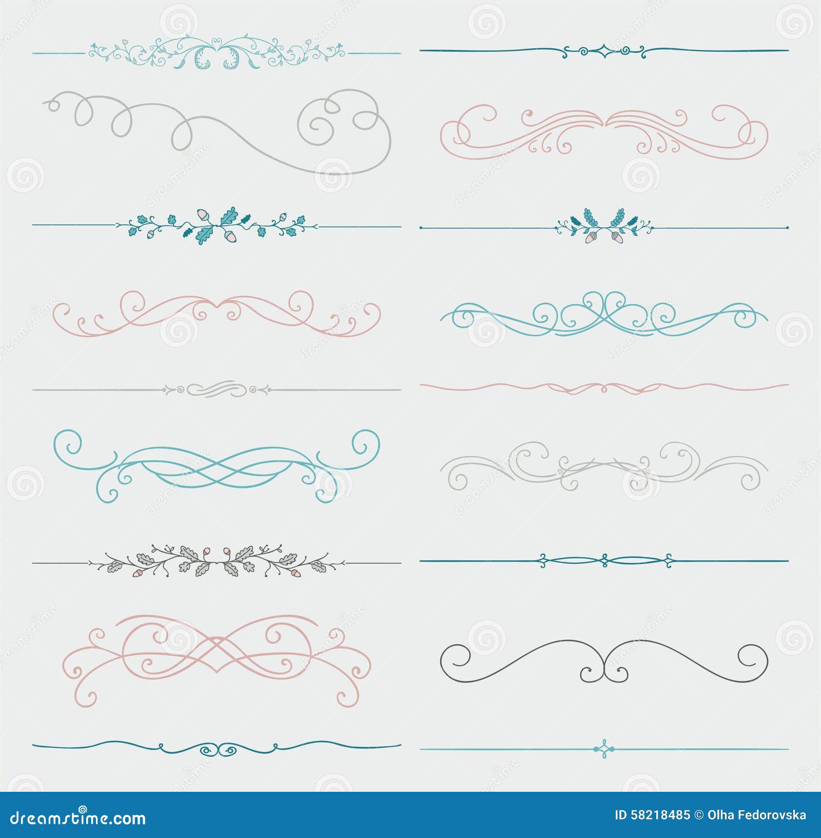 Vector Colorful Doodle Hand Drawn Dividers Stock Vector - Illustration ...