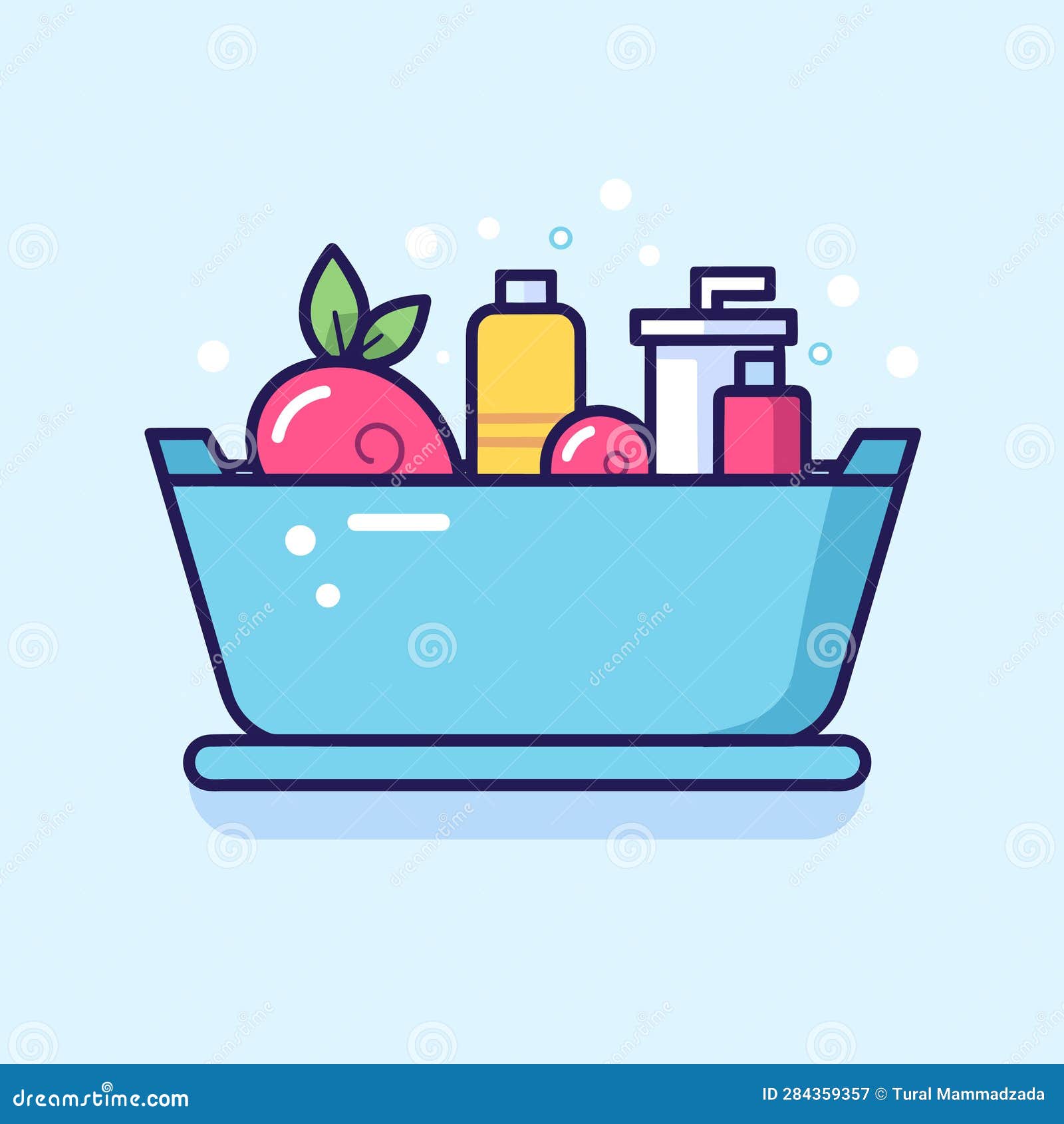 Vector of a Colorful and Eclectic Mix of Items in a Bowl Stock Vector ...