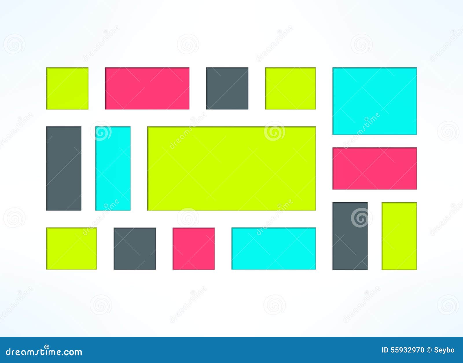 Vector Colorful Embedded Frames Set. Sunken Stock Vector - Illustration ...