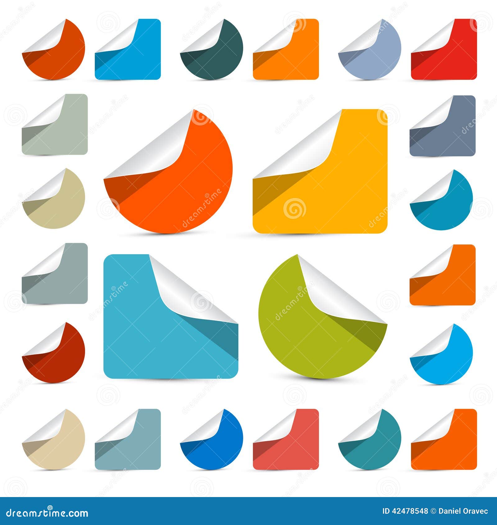 Vector Colorful Empty Stickers Stock Vector - Illustration of isolated ...