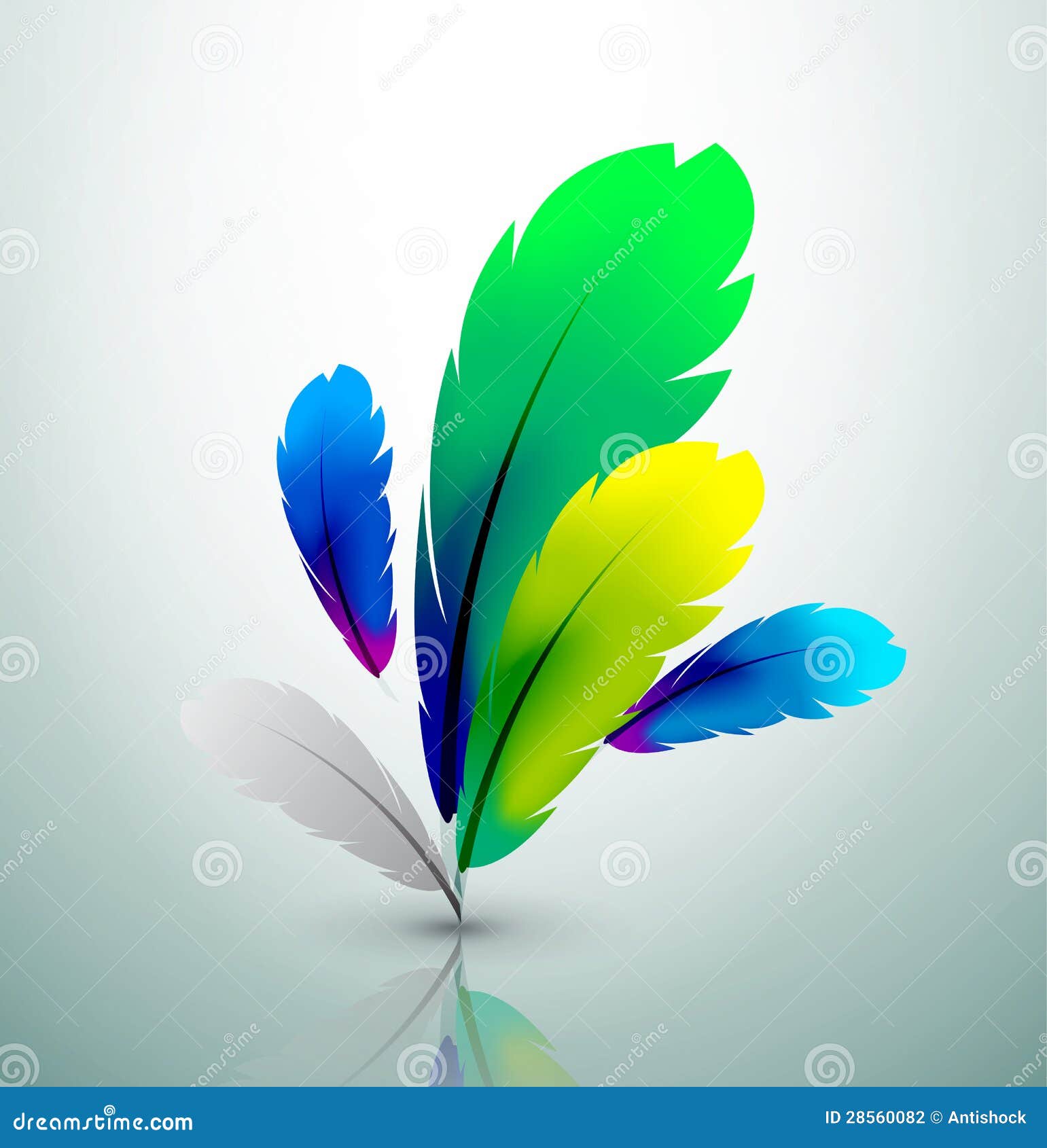 Vector Colorful Feather Design Stock Vector - Illustration of creative ...