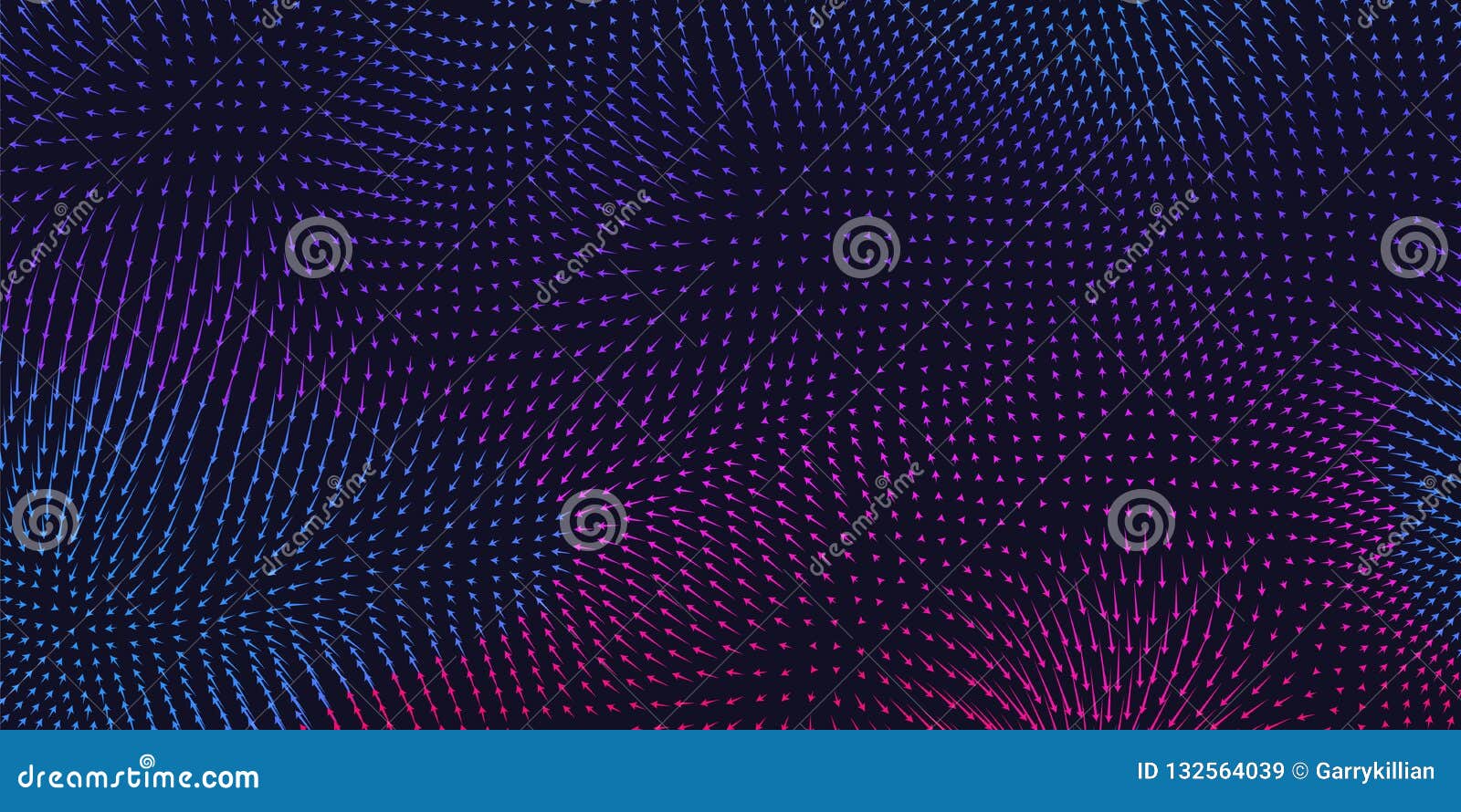 Vector Colorful Field Visualization of Forces. Magnetic or ...