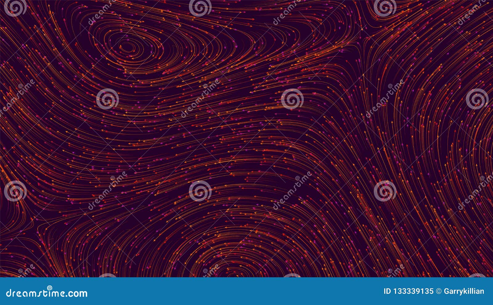Vector Colorful Field Visualization of Forces. Magnetic or ...