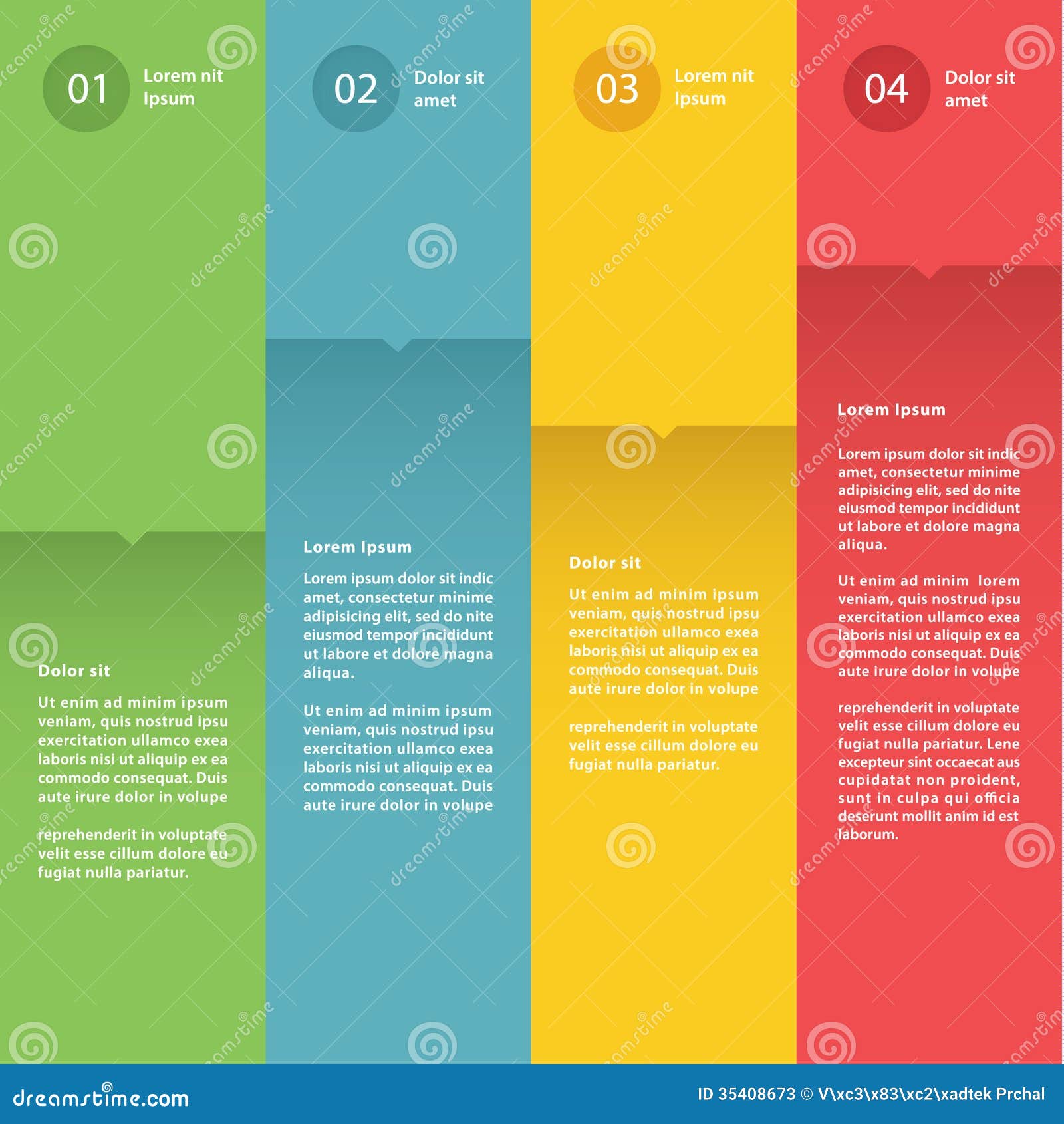 Vector Colorful Flat Design Template. Four Choices. Stock Vector ...