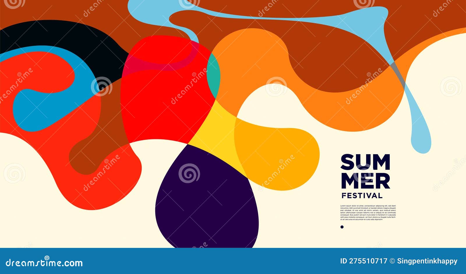 Vector Colorful Fluid Abstract Background for Summer Banner Stock ...
