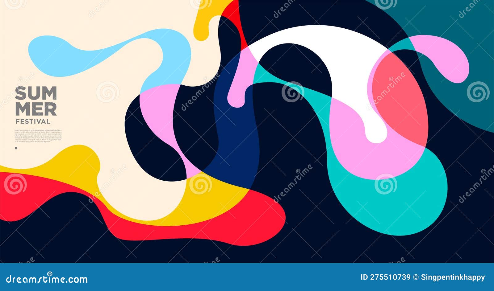 Vector Colorful Fluid Abstract Background for Summer Banner Stock ...