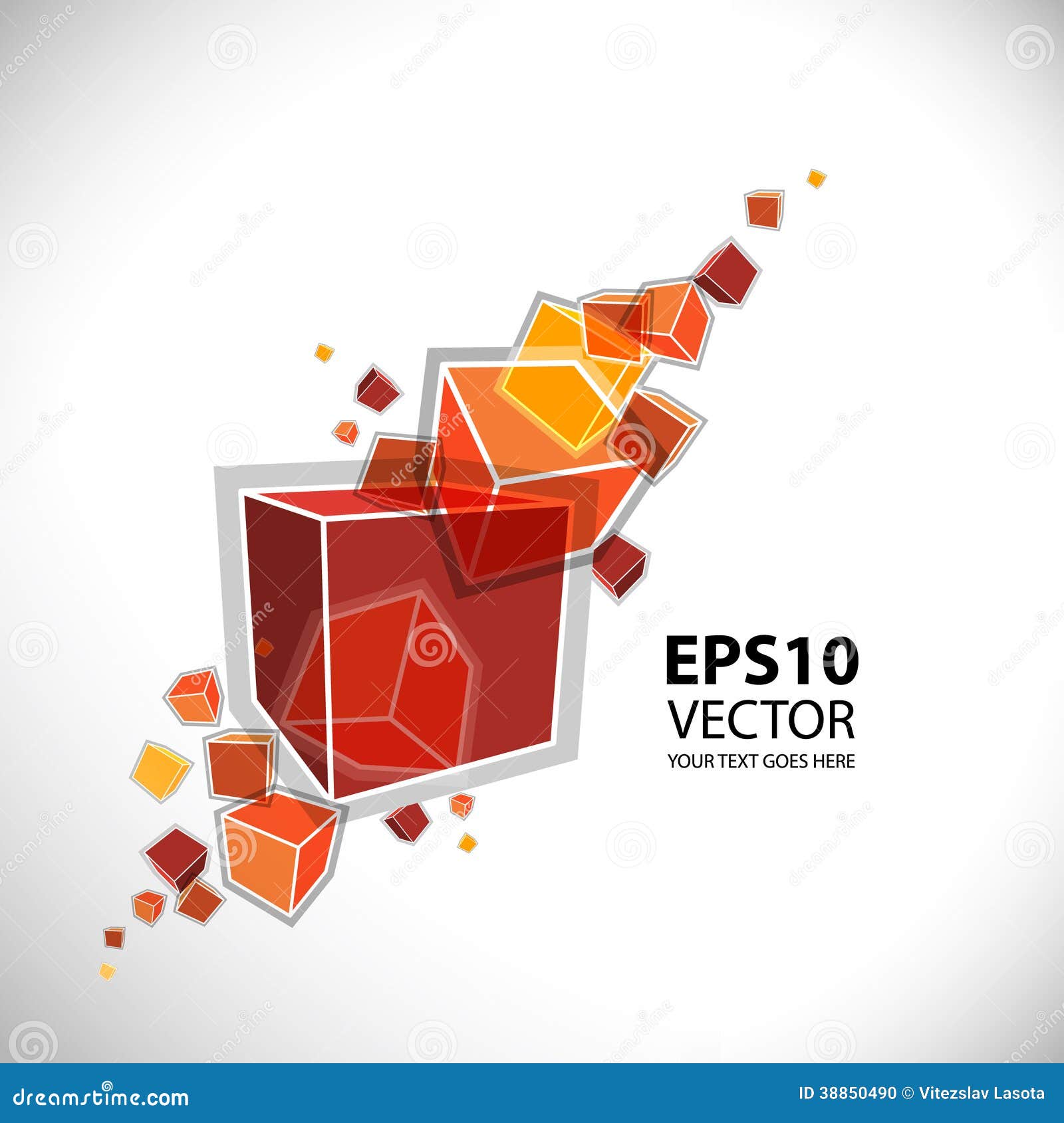 Vector - Colorful Flying Cubes Background. Stock Vector - Illustration ...