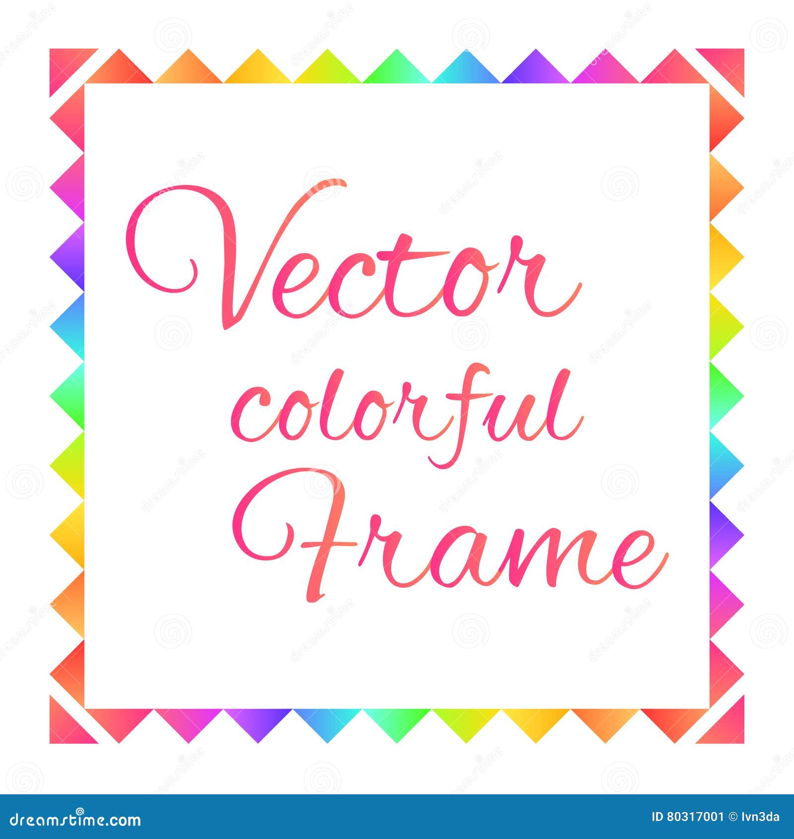 Vector Colorful Frame of Triangular Flags Rainbow of Colors Stock ...