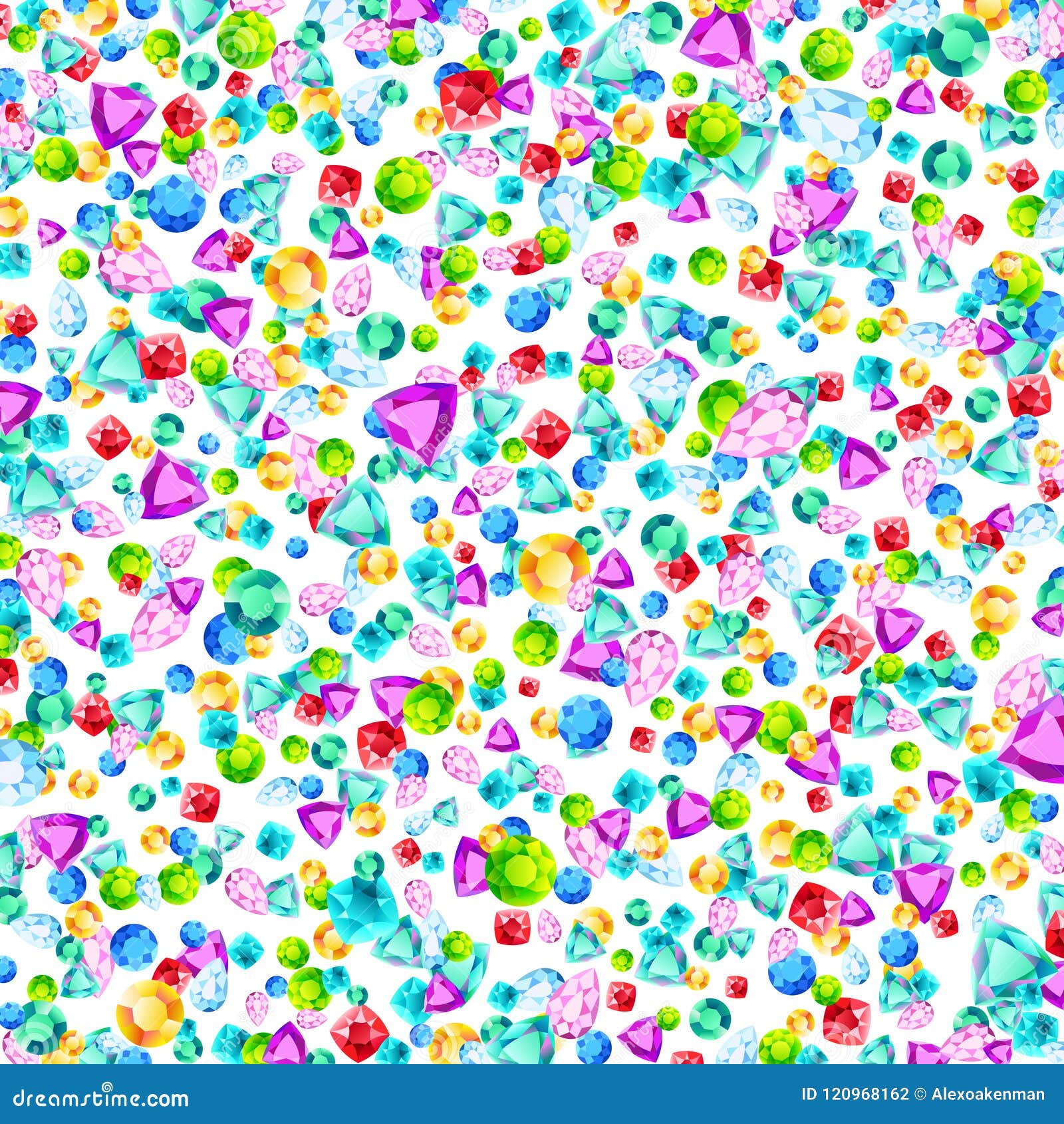 Vector Colorful Gem Stones Background Element in Flat Style Stock ...