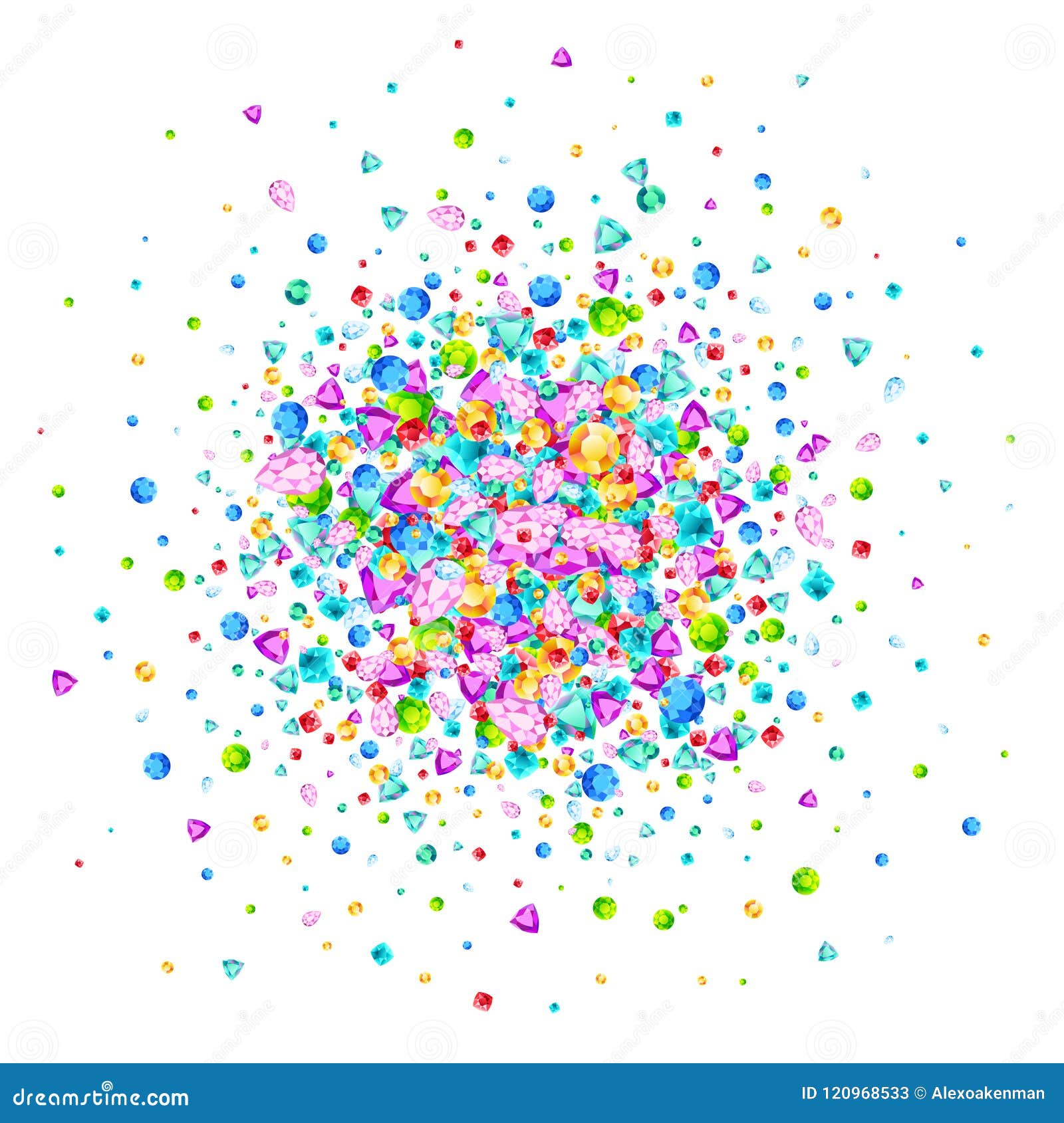 Vector Colorful Gem Stones Background Element in Flat Style Stock ...