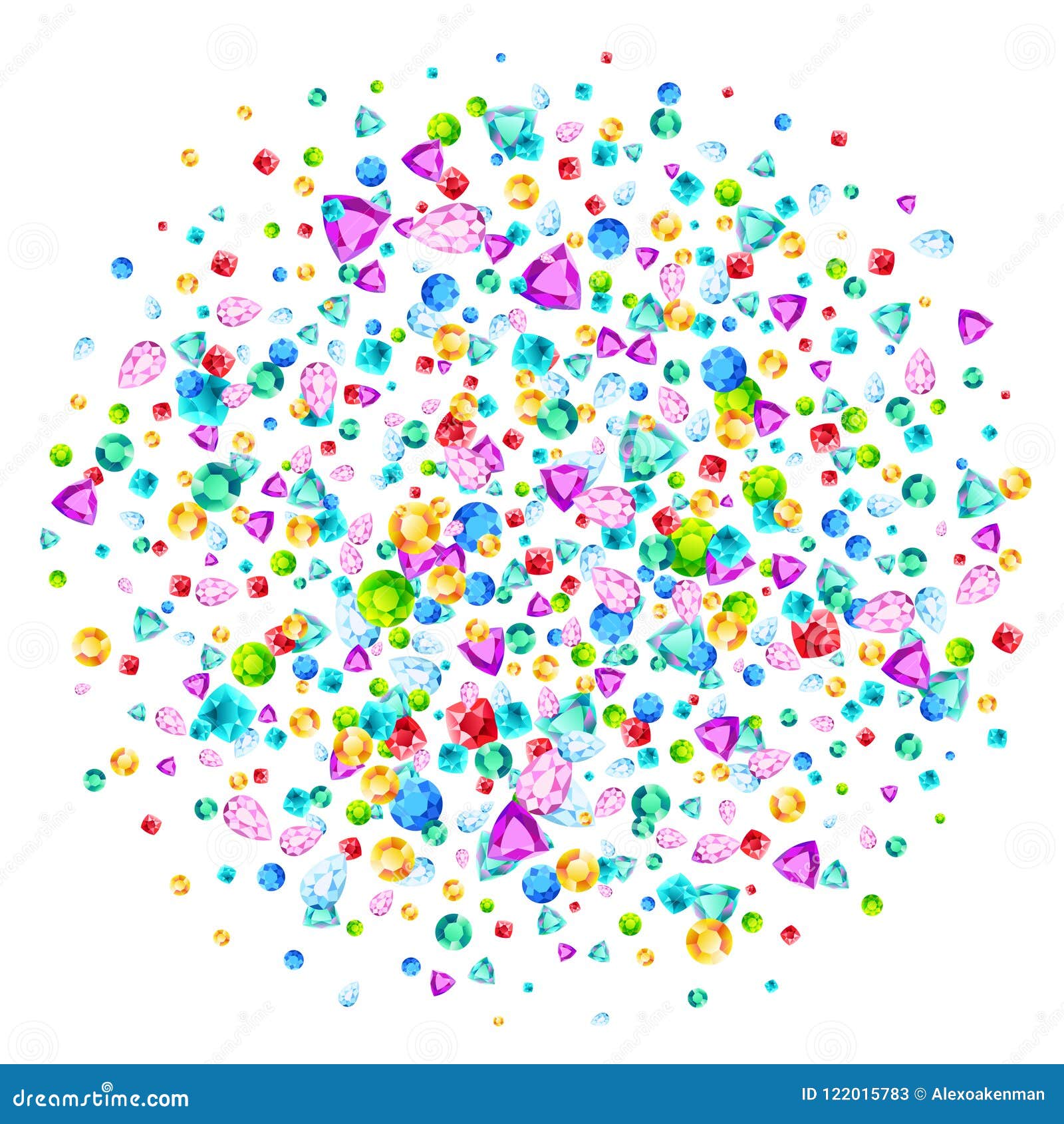 Vector Colorful Gem Stones Background Element in Flat Style Stock ...