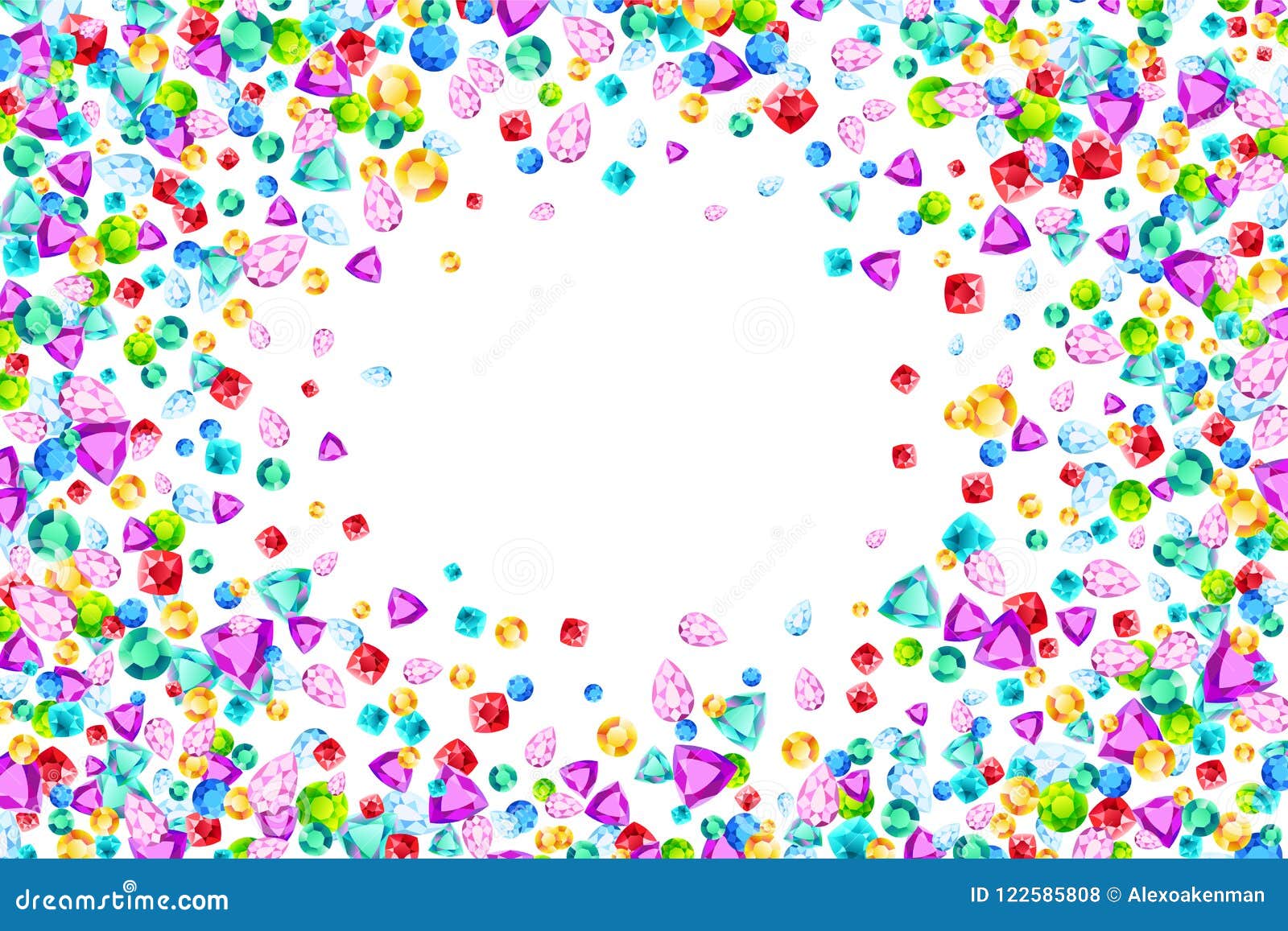 Vector Colorful Gem Stones Background Element in Flat Style Stock ...