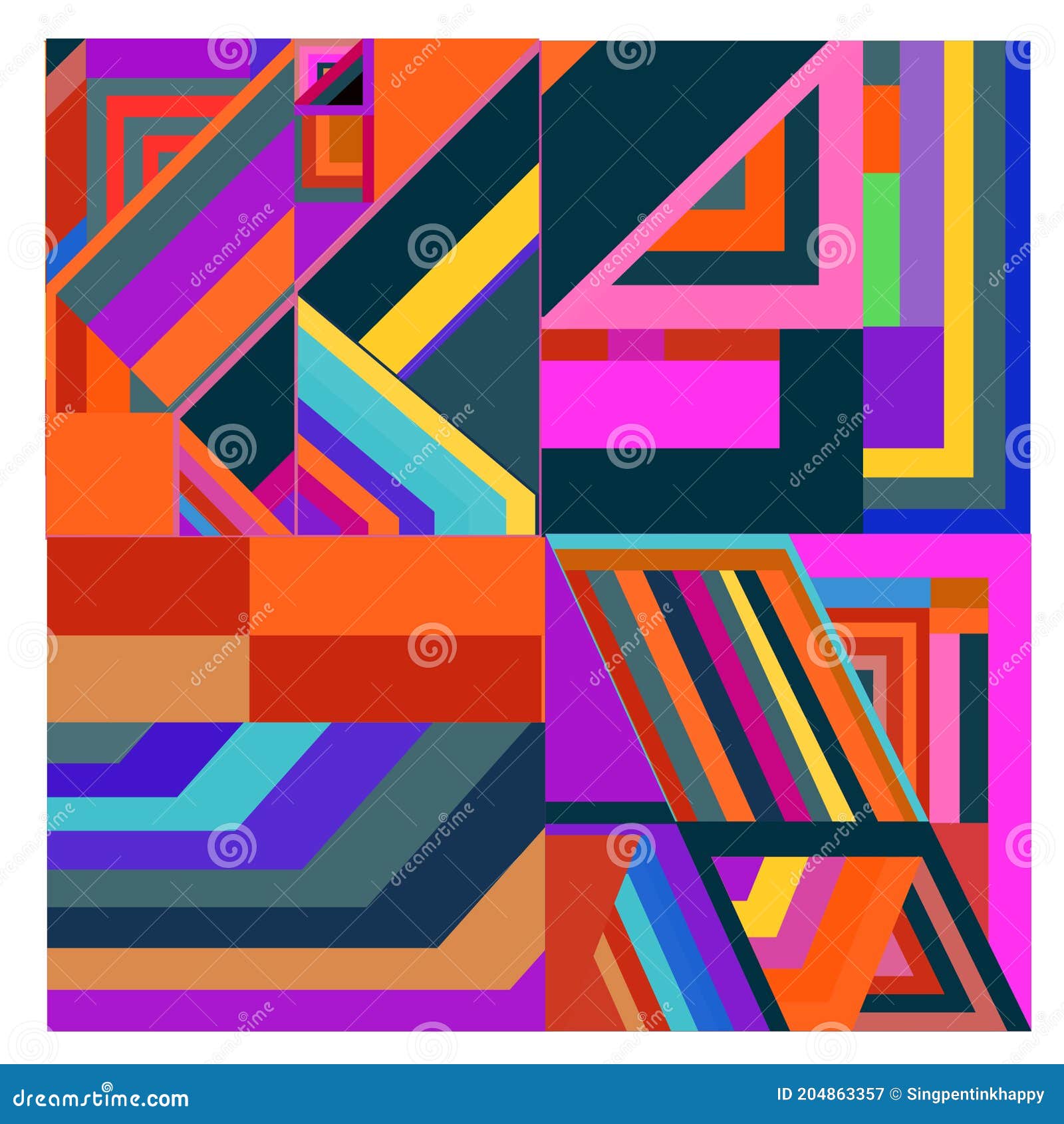 Vector Colorful Geometric and Curve Background Pattern for Feed Stock ...