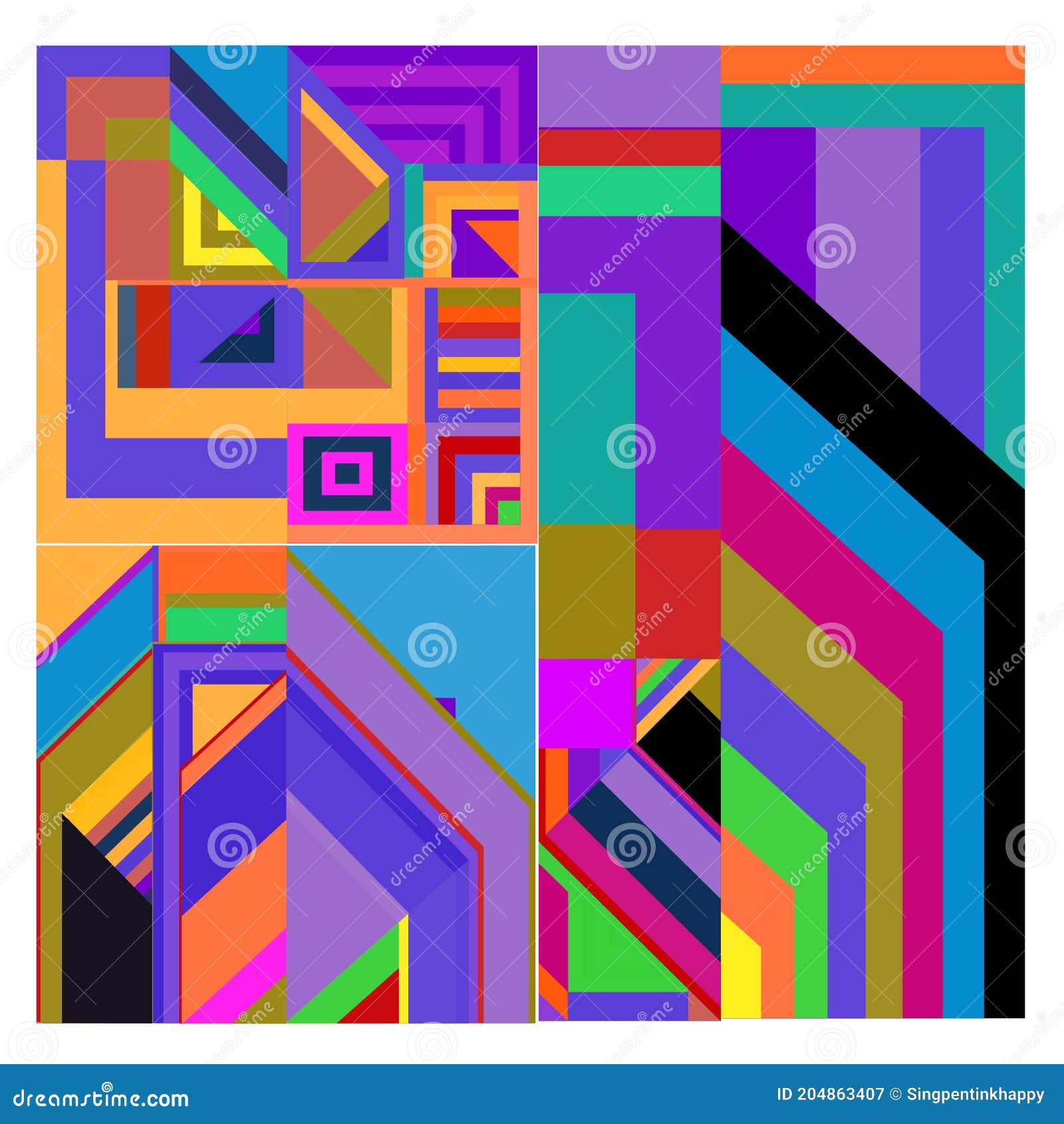 Vector Colorful Geometric and Curve Background Pattern for Feed Stock ...