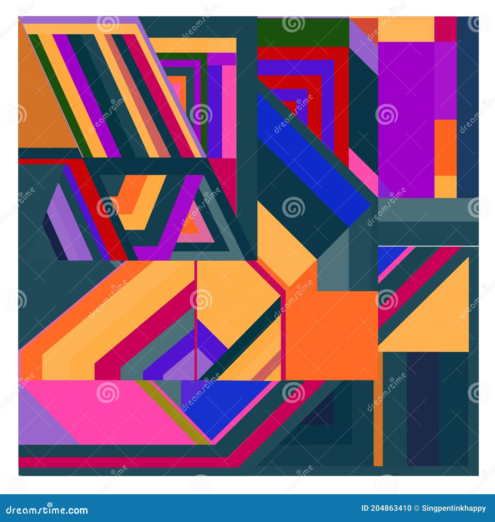 Vector Colorful Geometric and Curve Background Pattern for Feed Stock ...