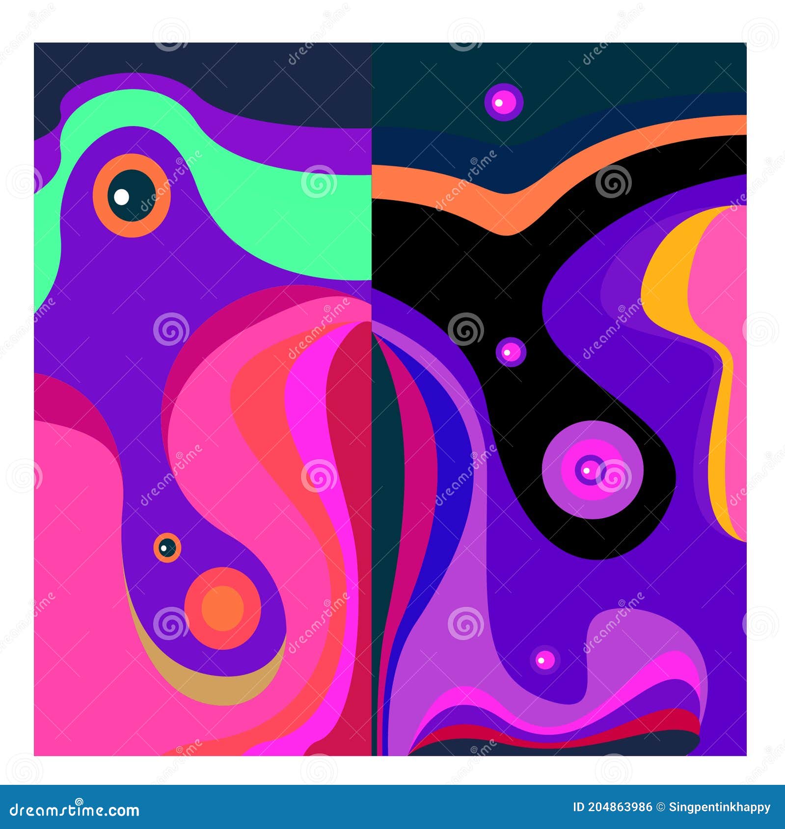 Vector Colorful Geometric and Curve Background Pattern for Feed Stock ...